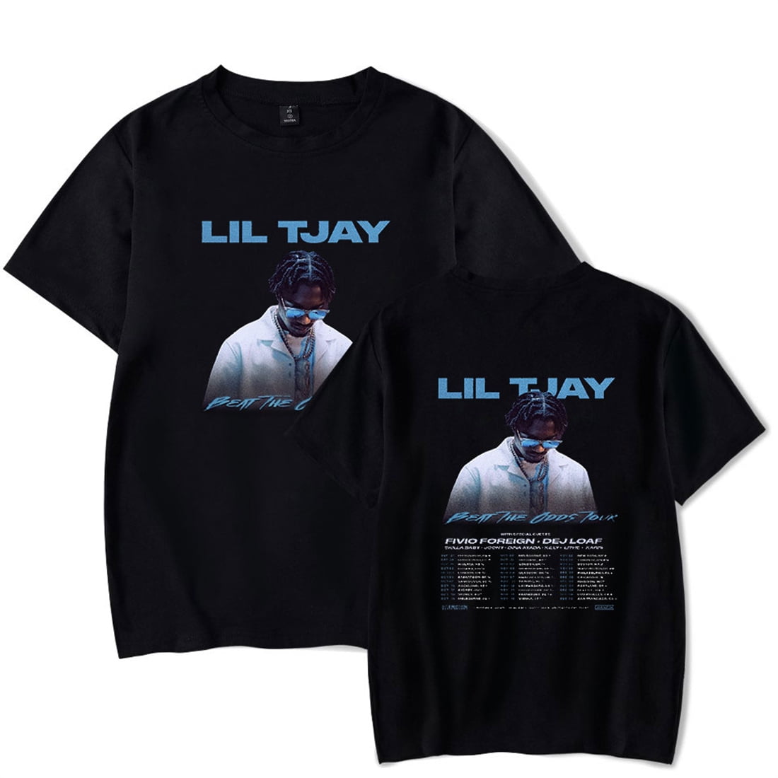 Lil Tjay Beat The Odds Tour T-shirt unisex fashion pure cotton round ...