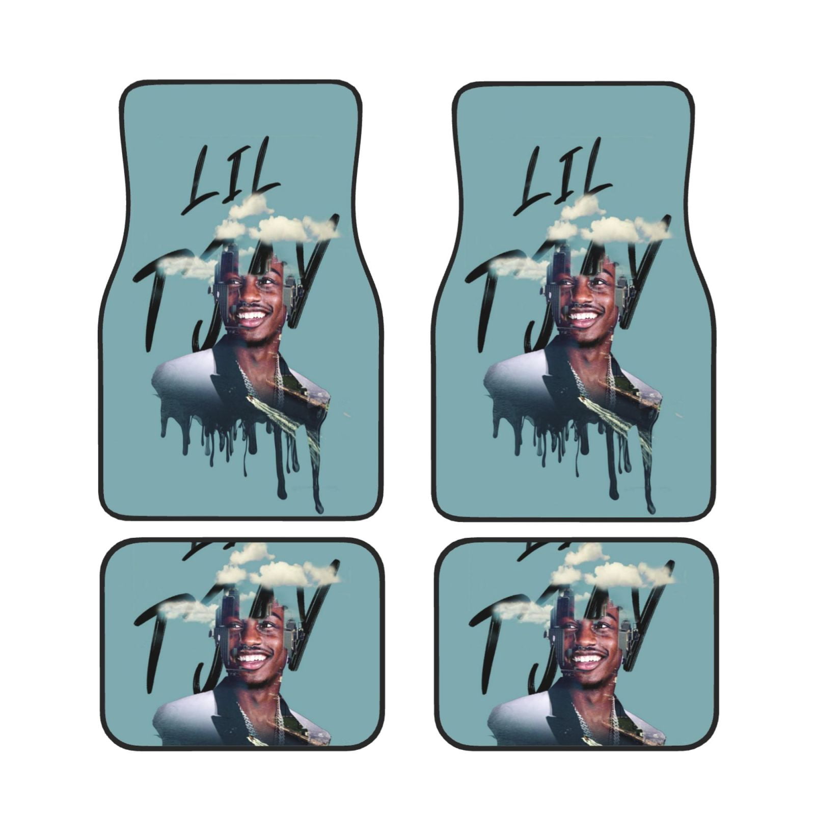 Lil Tjay Car Floor Mat Set 4-Piece Front/Rear Auto Foot Mats Carpet Car ...