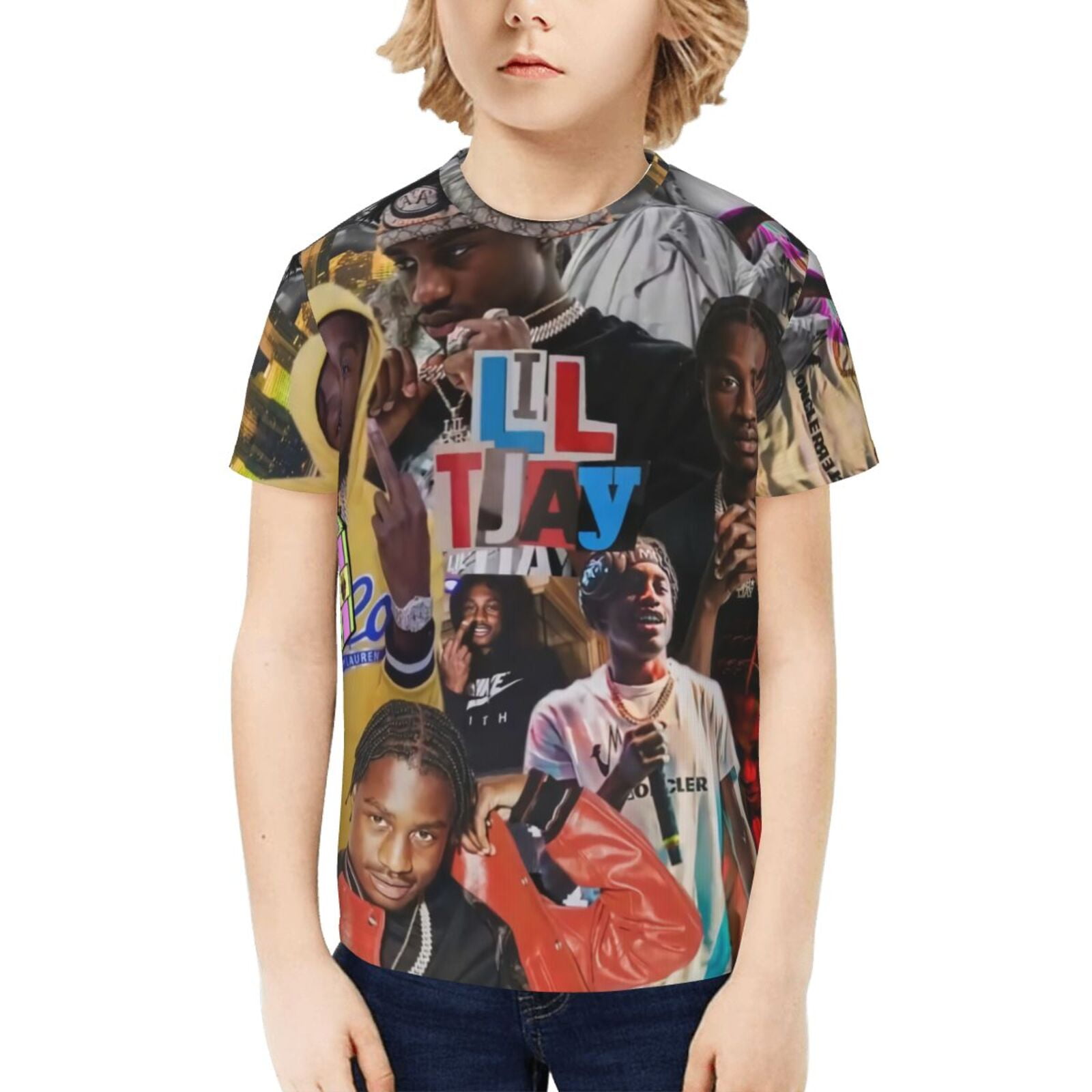 Lil Tjay Kids T-Shirt 3d Printed Graphic T-Shirts Boys And Girls Short ...