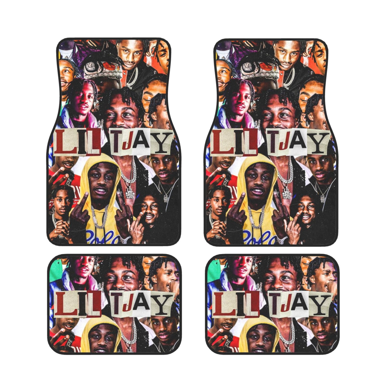Lil Tjay Poster Car Floor Mat Set 4-Piece Front/Rear Auto Foot Mats ...