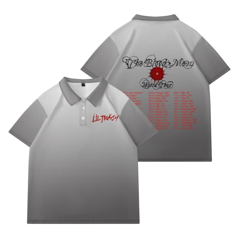 Lil Tracy The Blood Moon Tour Merch Unisex Polo T-shirts Short Sleeve ...