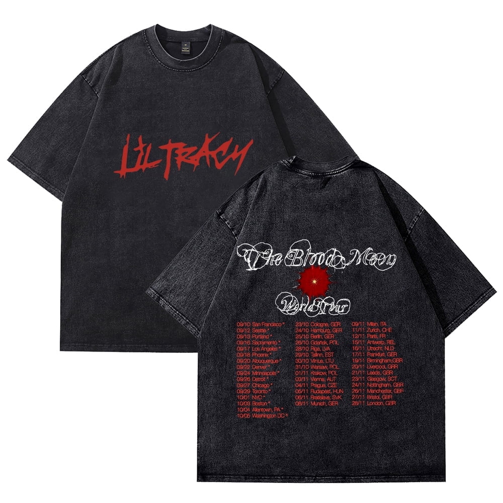 Lil Tracy The Blood Moon Tour Tee Merch Neutral retro casual pure ...
