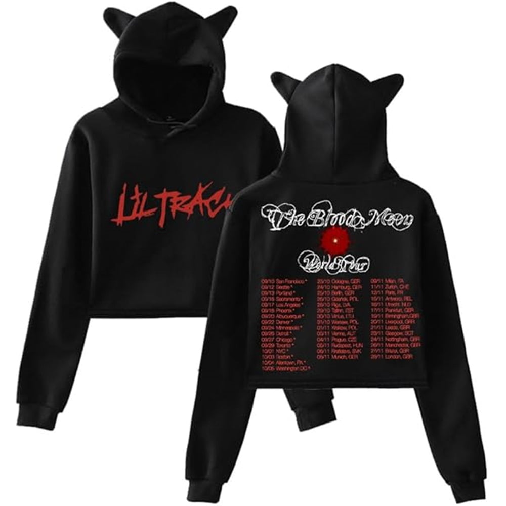 Lil Tracy Tour Merch Female Cat Ears Hoodies Streetwear Women Long ...