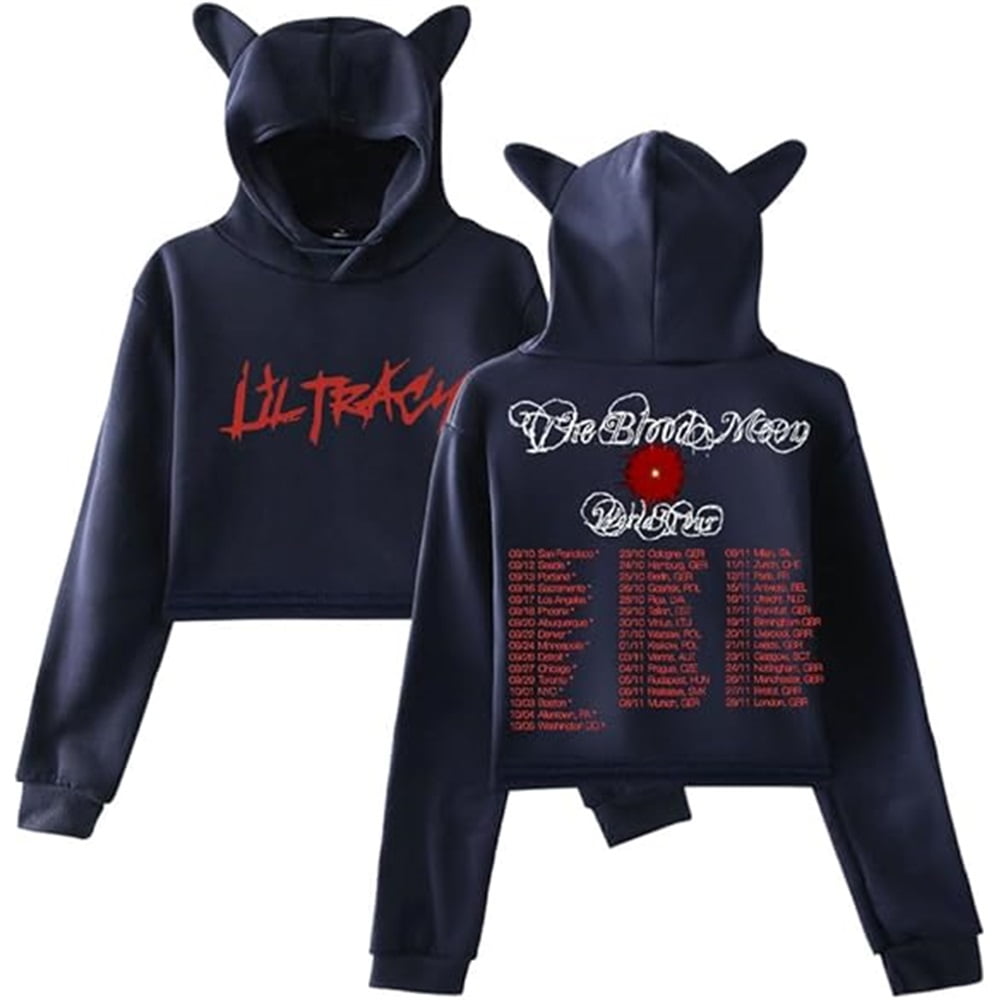 Lil Tracy Tour Merch Female Cat Ears Hoodies Streetwear Women Long ...
