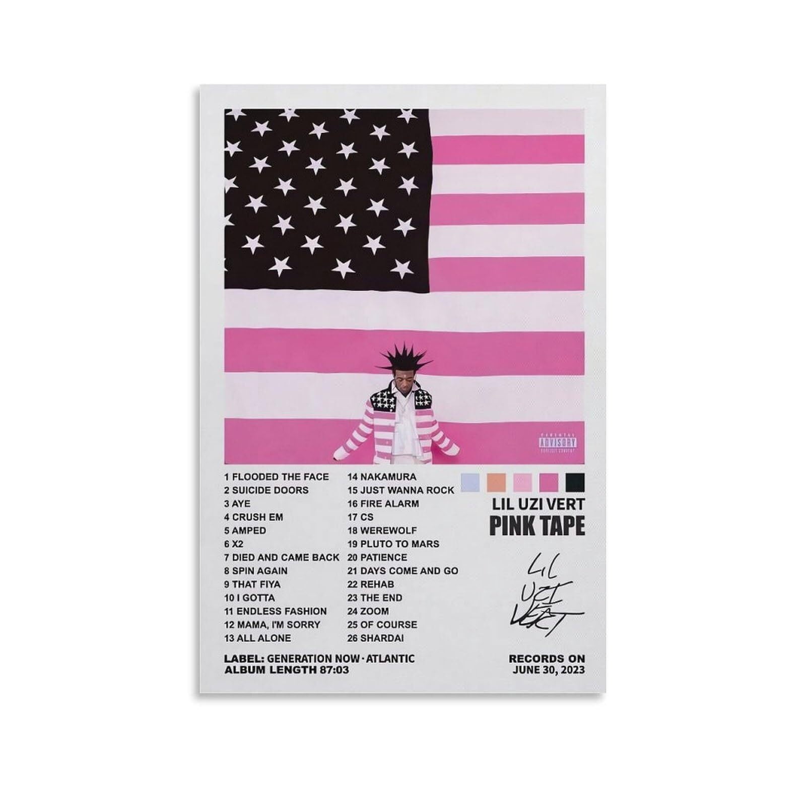 Lil Uzi Vert Music Posters Pink Tape Album Cover Poster Signed Limited ...
