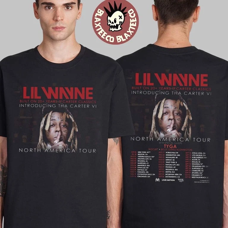 Lil Wayne Tha Carter VI North America Tour 2025 Schedule Unisex T-Shirt - Walmart.com
