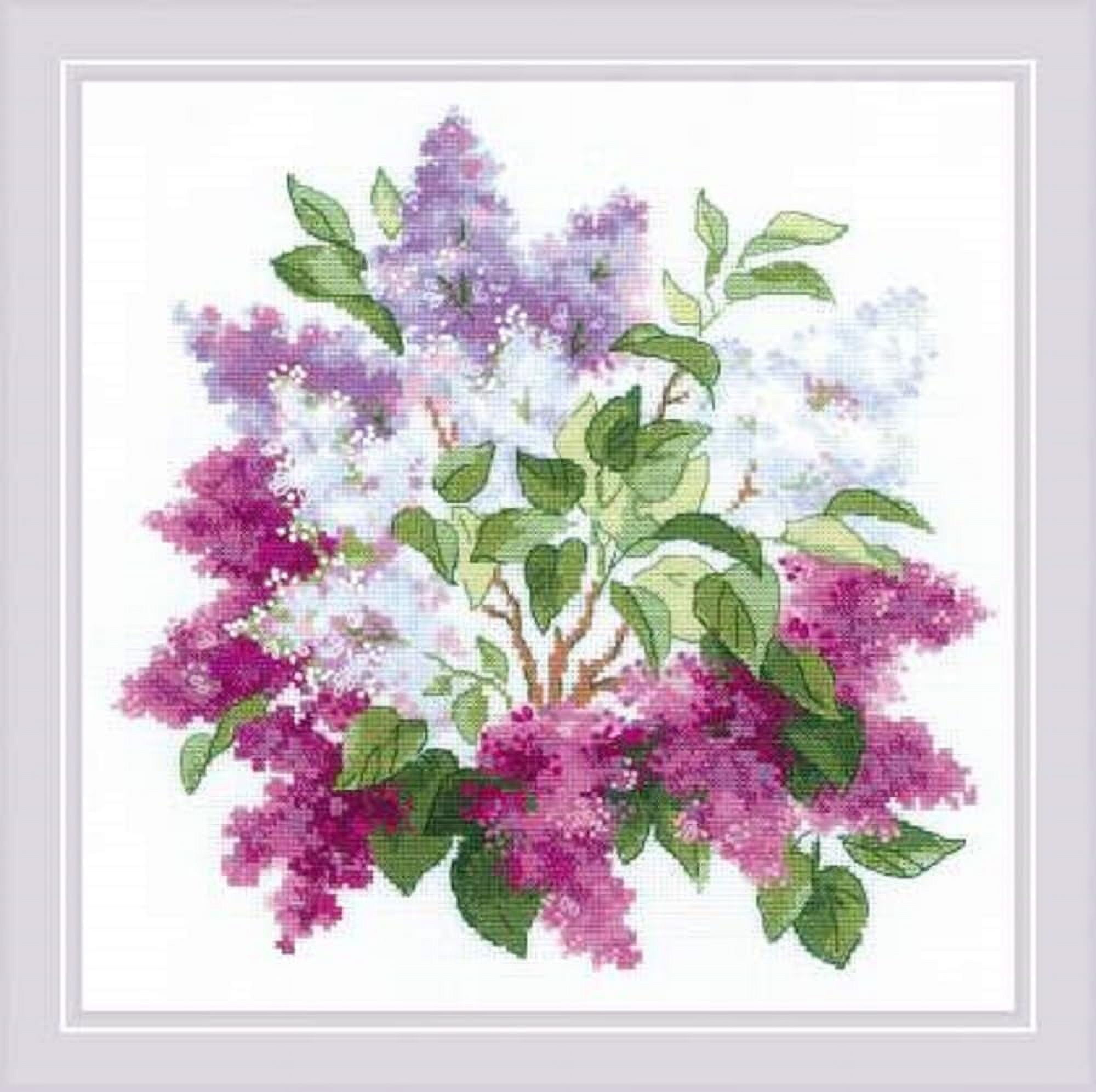 Lilac Blossoms 2030, Cross Stitch Kits 15.75"X15.75", Cross Stitch Kits ...