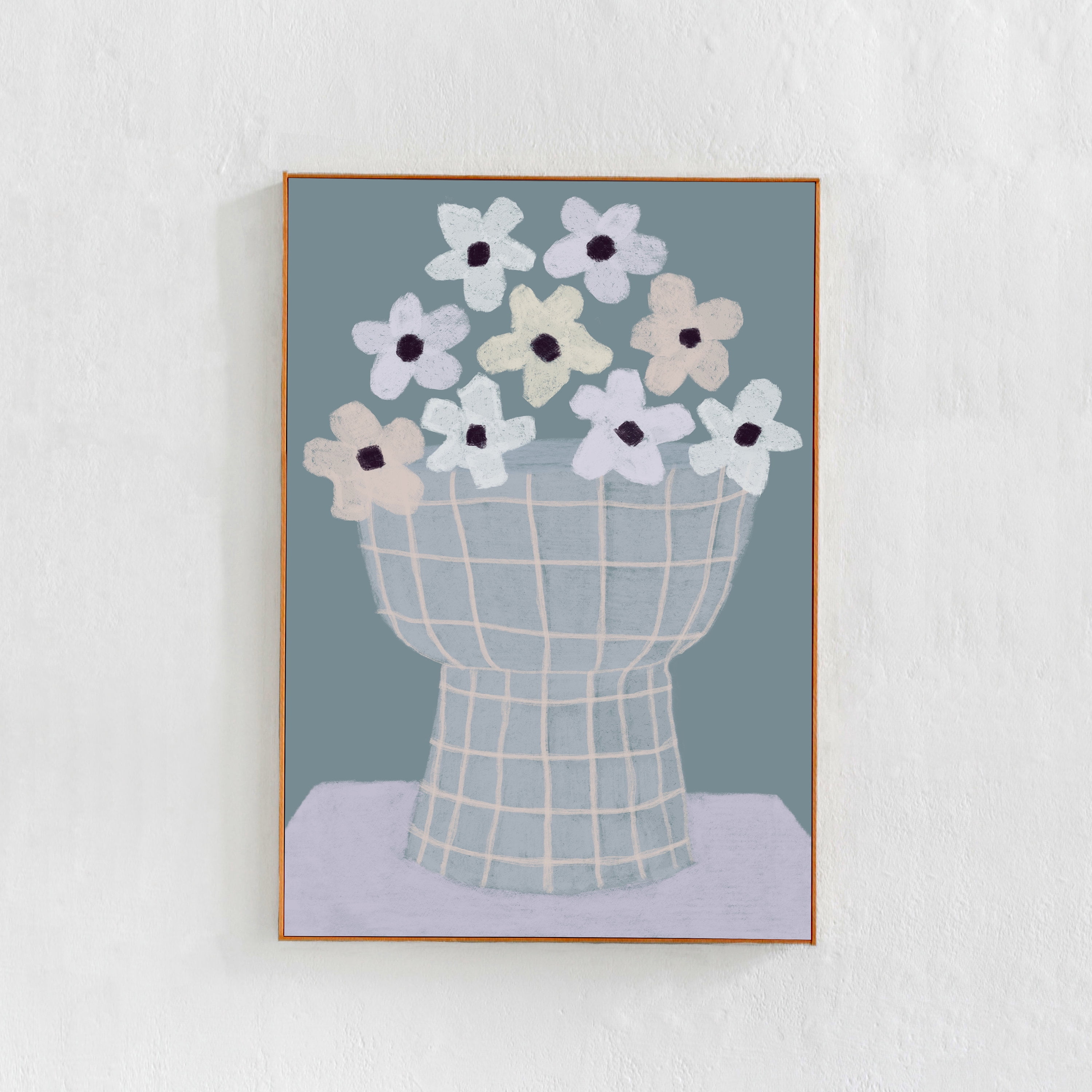 Lilac & Blue Flowers in Vase Art Print – Danish Pastel Scandi Boho ...