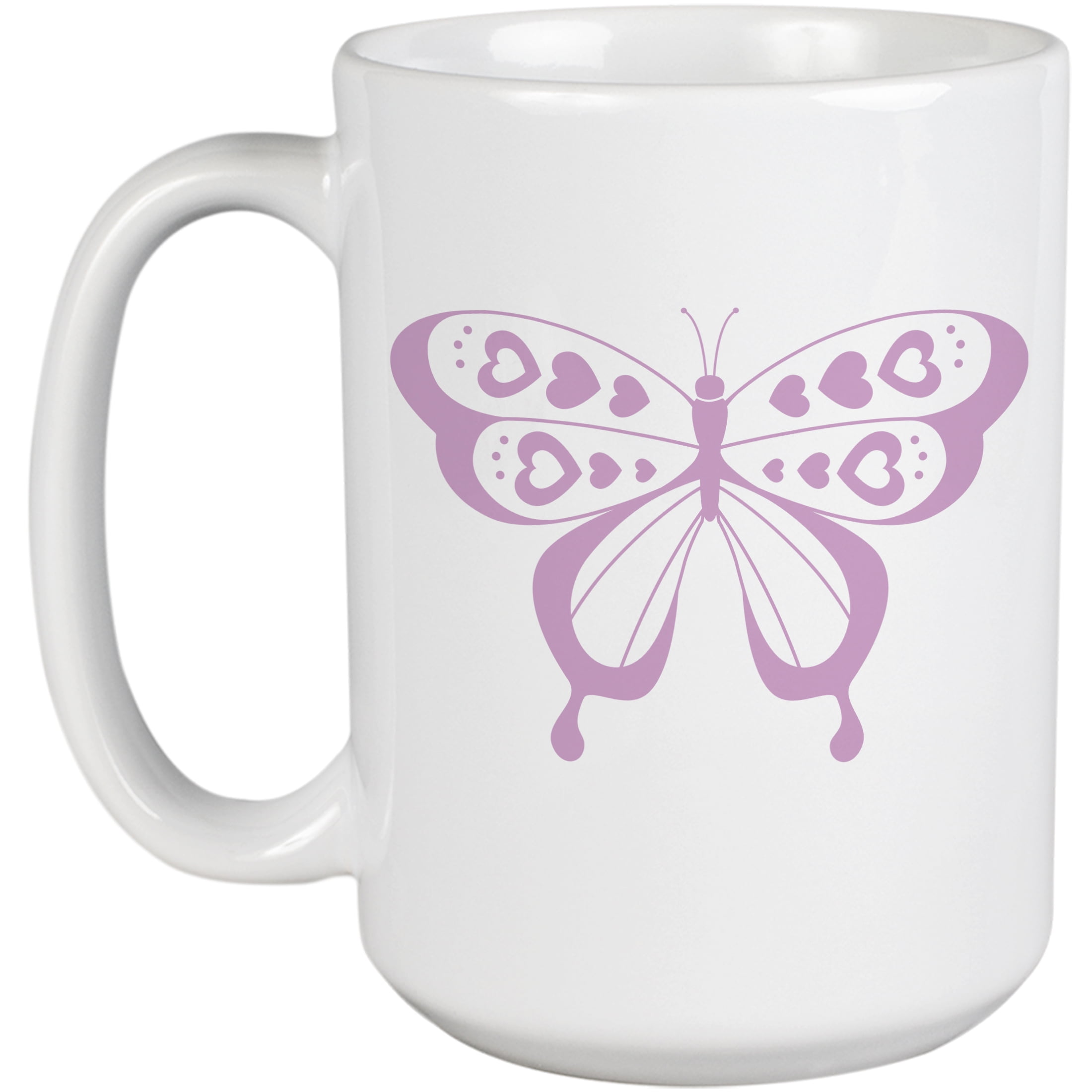 Lilac Butterfly Art Merch Gift, White 15oz Ceramic Mug - Walmart.com