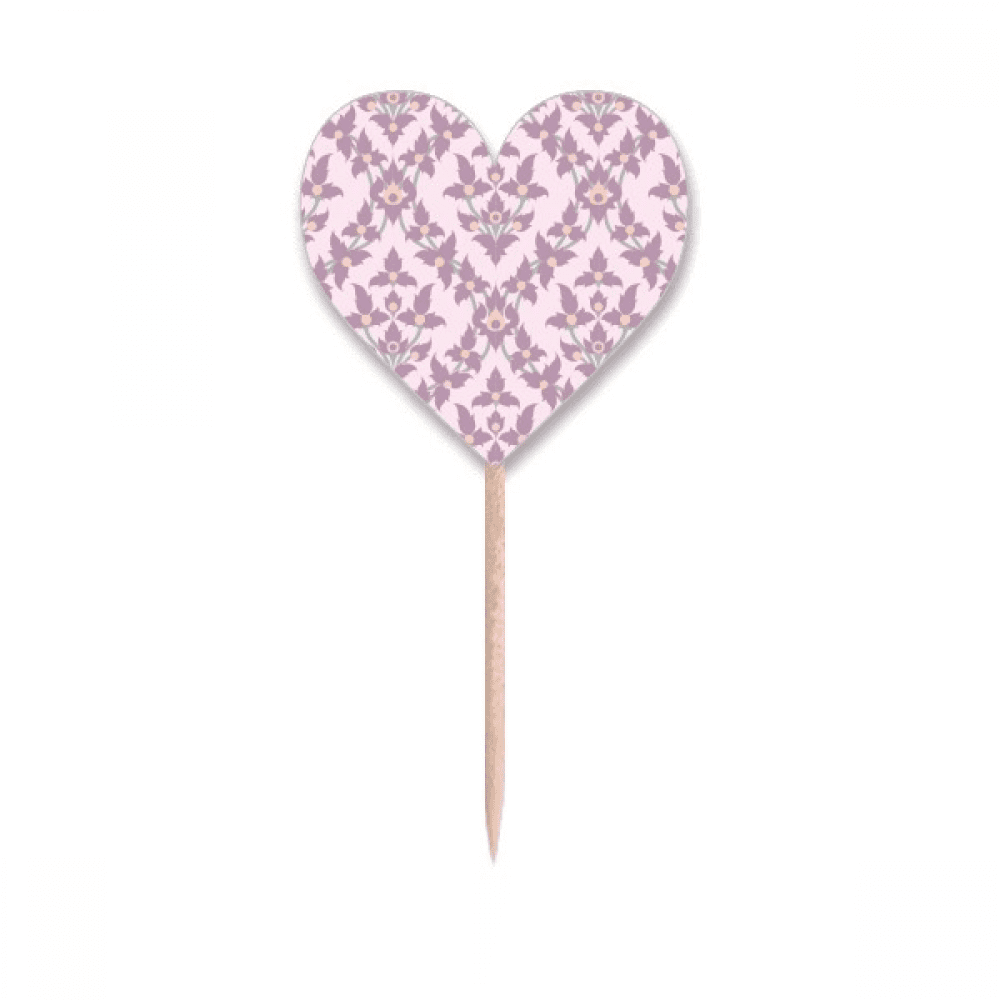 Lilac Colour Decorative Classic Flowers Toothpick Flags Heart Lable ...