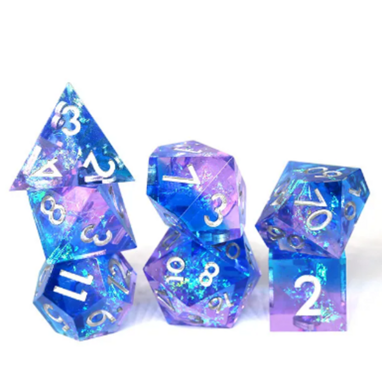 Lilac Cosmos Resin DnD Dice Set | Poly RPG DnD Dungeons Dragons AD&D ...