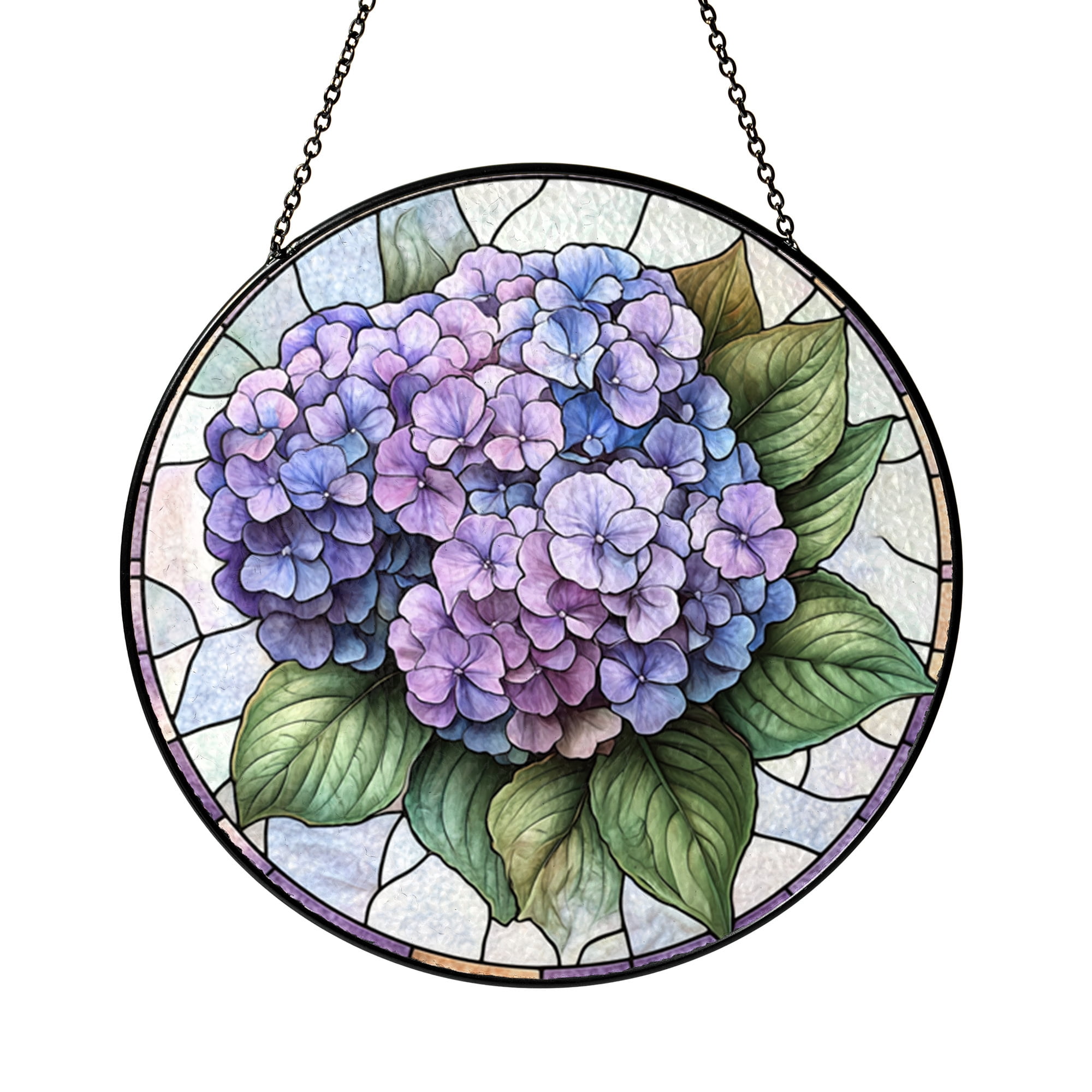 Lilac Flower Stained Glass Suncatcher – Vibrant Floral Window Hanging ...