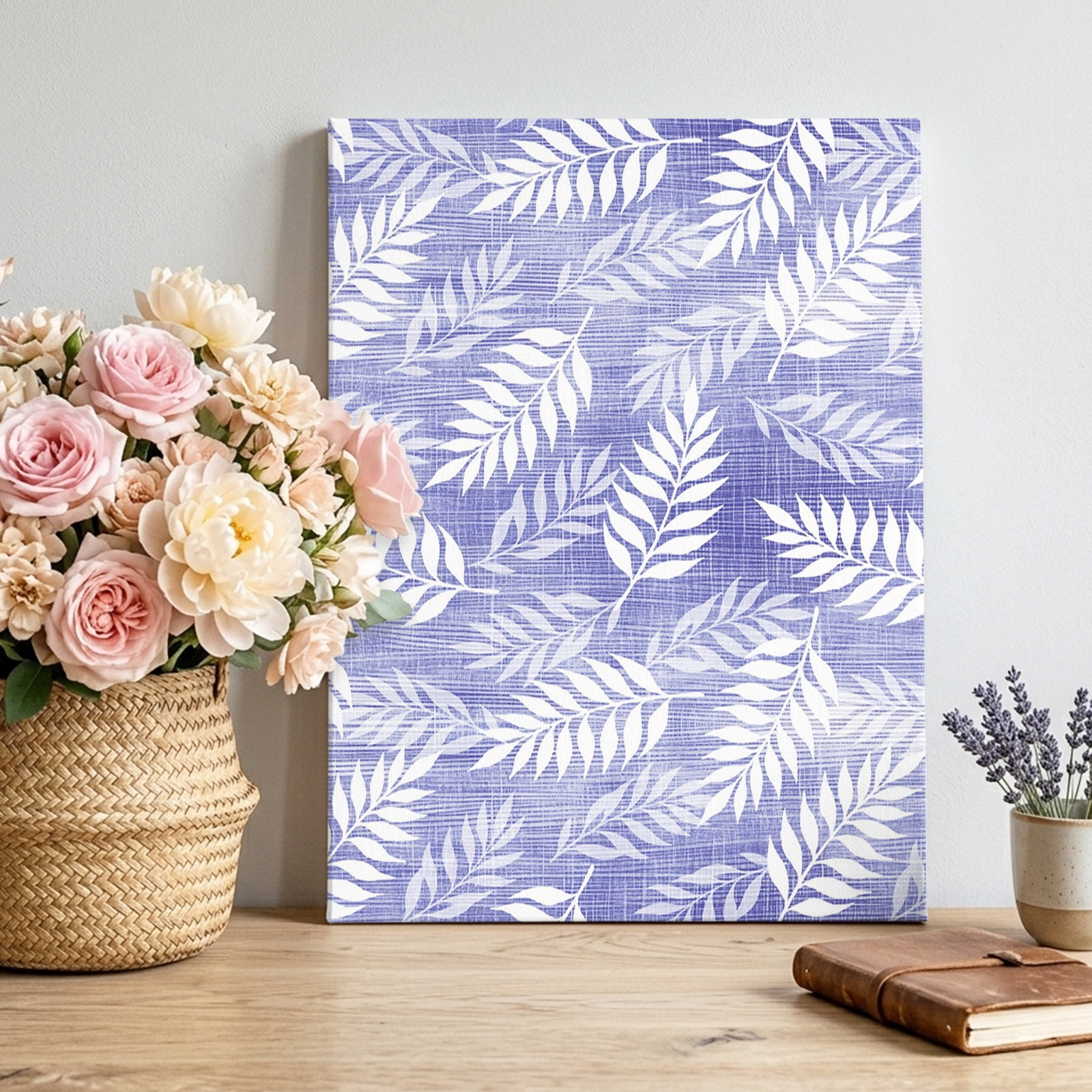 Lilac Fronds Canvas Wall Art for Living Room, Lavender Purple Leaf ...