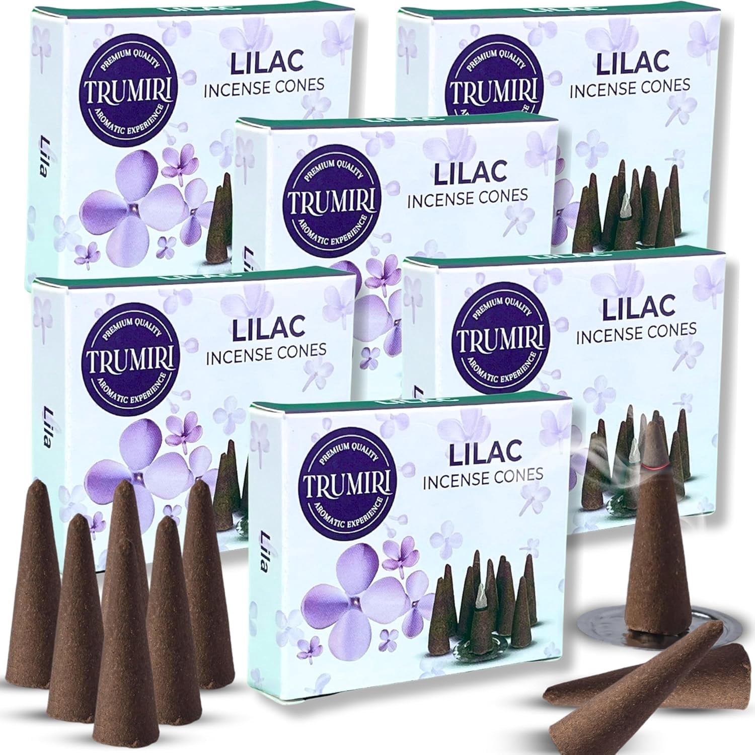 Lilac Incense Cones - Total 60 Cones - Six Packs of 10 - Scented ...