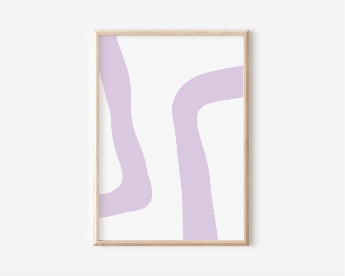 Lilac Modern Abstract Print // Organic Minimalist Wall Art, Modern Art ...