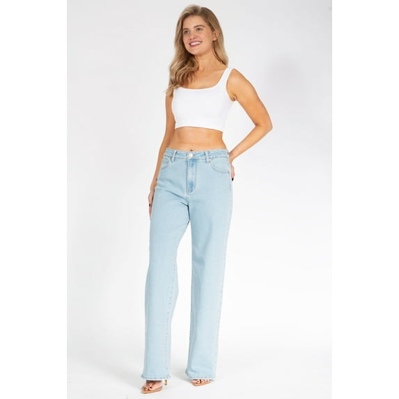 Lilac Sunset Women’s High-Rise Wide Leg Jeans, Relaxed Fit, Dark Wash ...