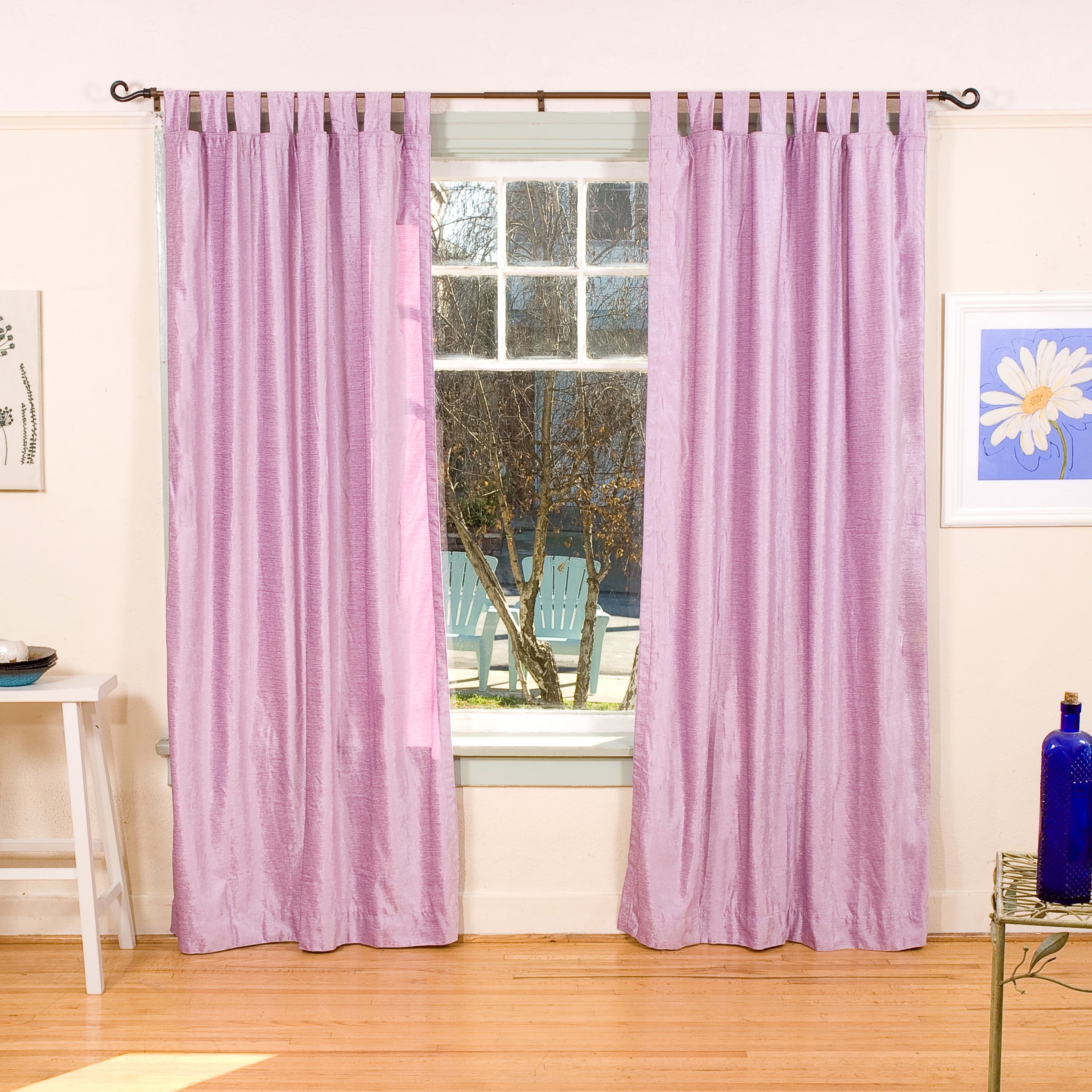 Lilac Tab Top Velvet Curtain / Drape / Panel - 60W x 120L - Piece ...