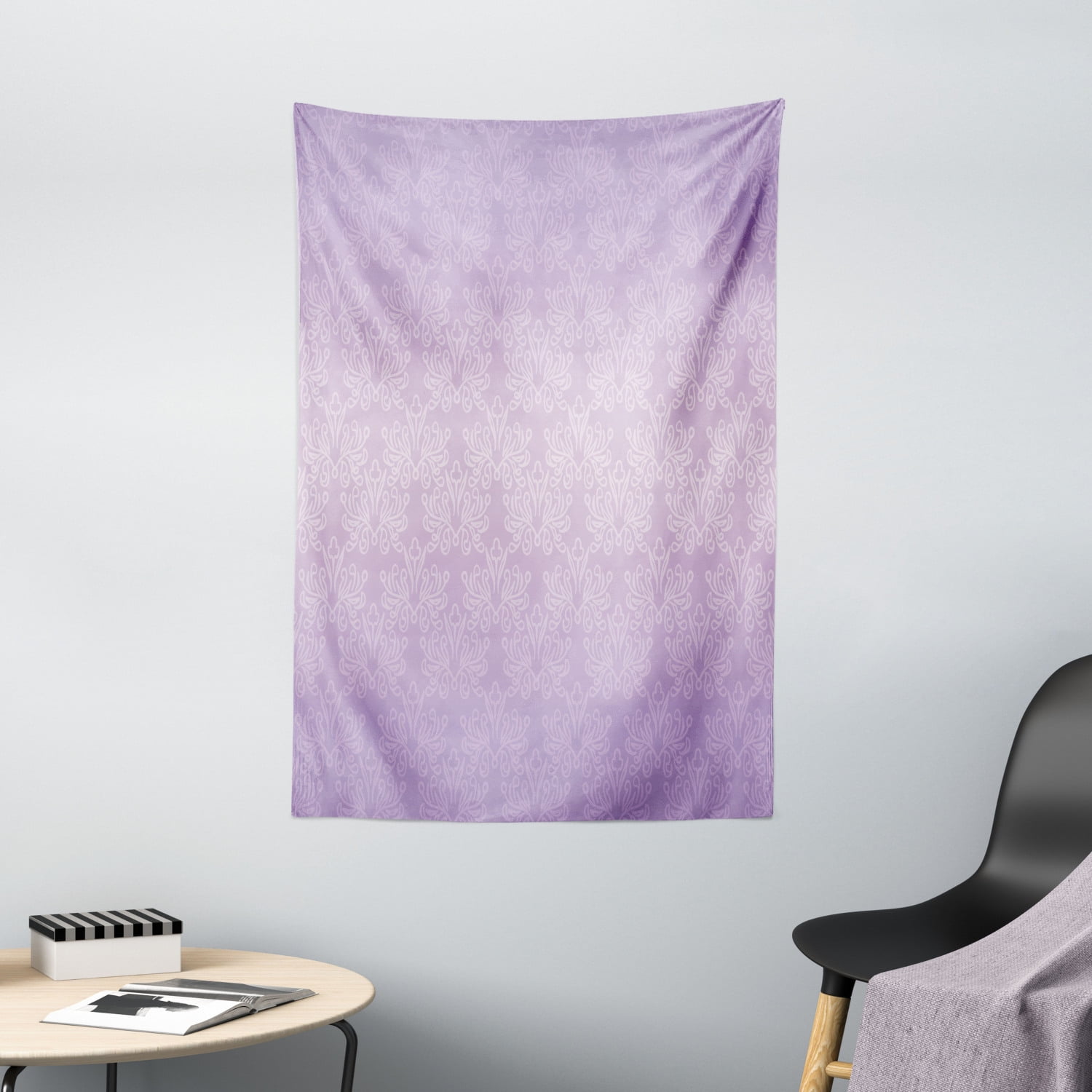 Lilac Tapestry, Monochromatic Pattern with Baroque Swirl Motifs ...