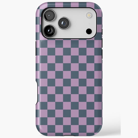 Lilac and Dark Electric Blue Checkered Grid Case Phone Case 11 to 17 ...