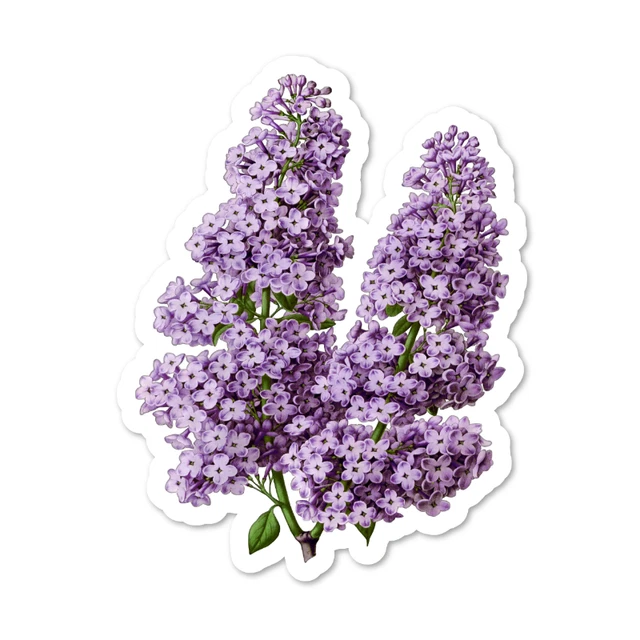 Lilacs Botanical Sticker, Water Resistant, Scrapbooking, Laptop,Phone ...