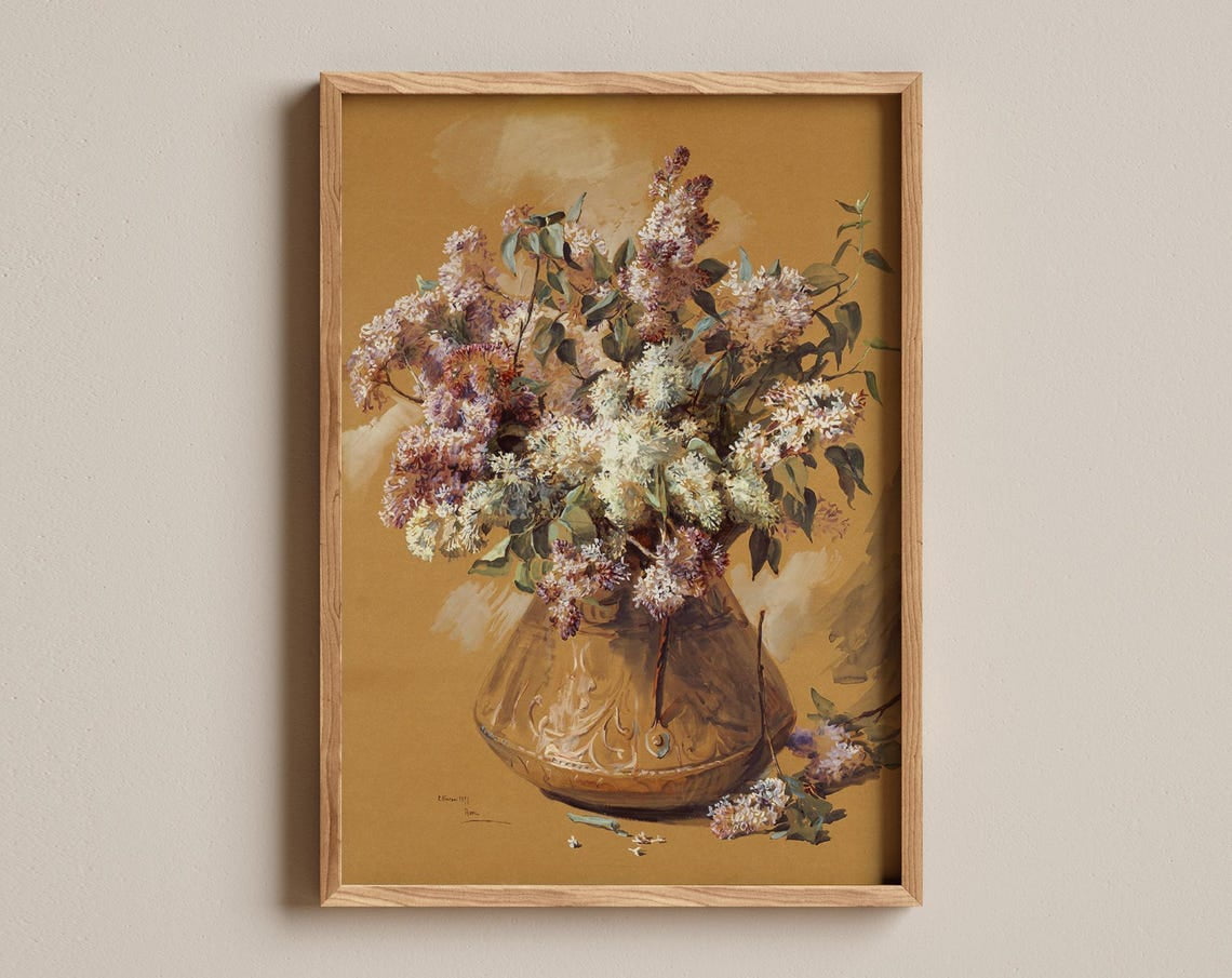 Lilacs Print, Elizabeth Nourse Painting, Floral Still Life, Antique ...