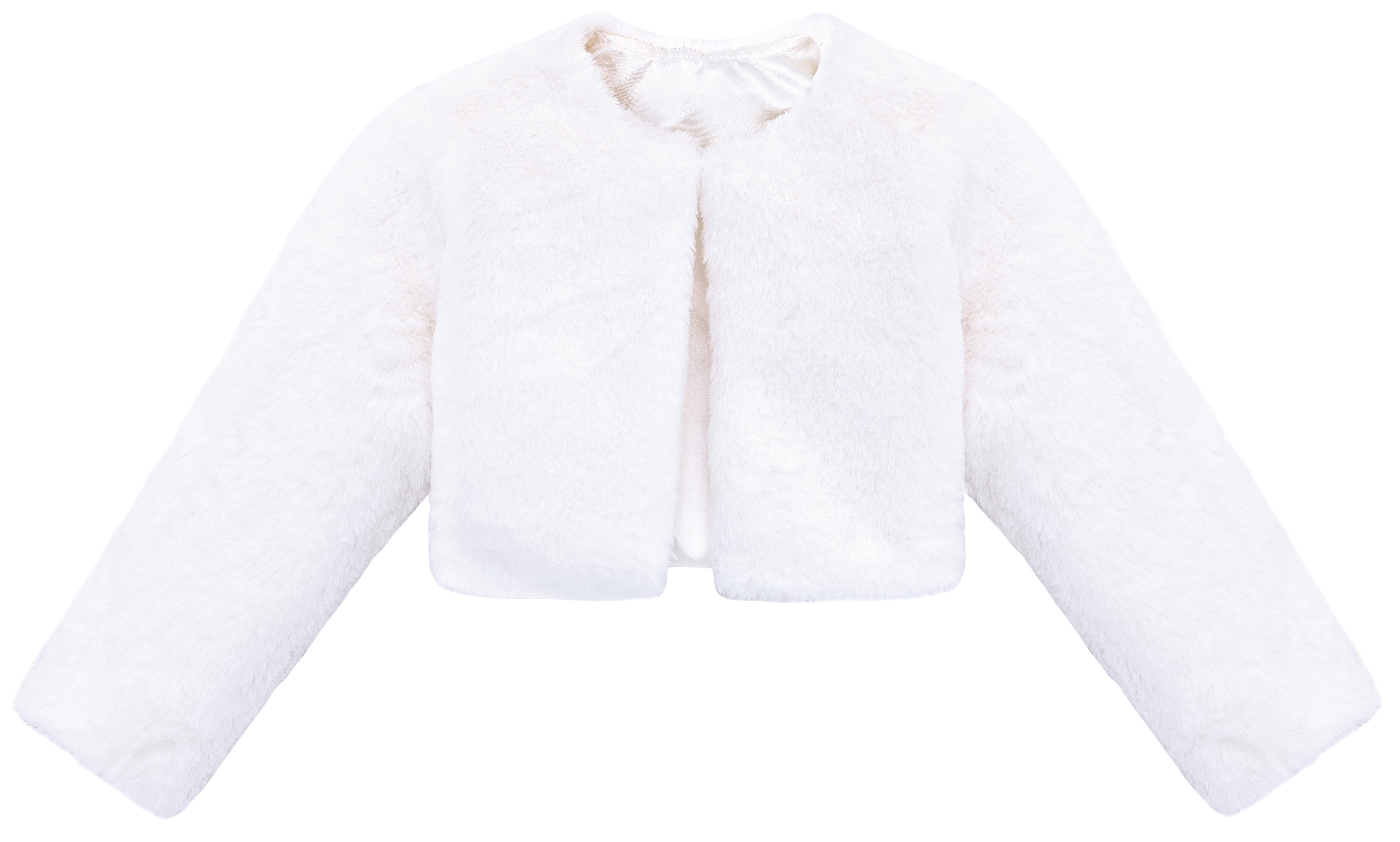 Lilax Girls Elegant Bolero Jacket Cozy Faux Fur Shrug White 9 Years ...