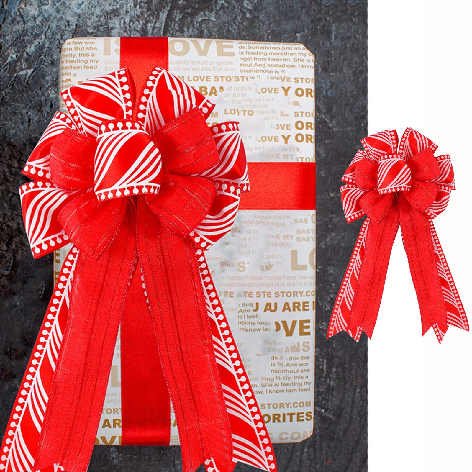 Lilgiuy 1Pack Large Christmas Bows Red Bows Holiday Red Christmas Bows ...
