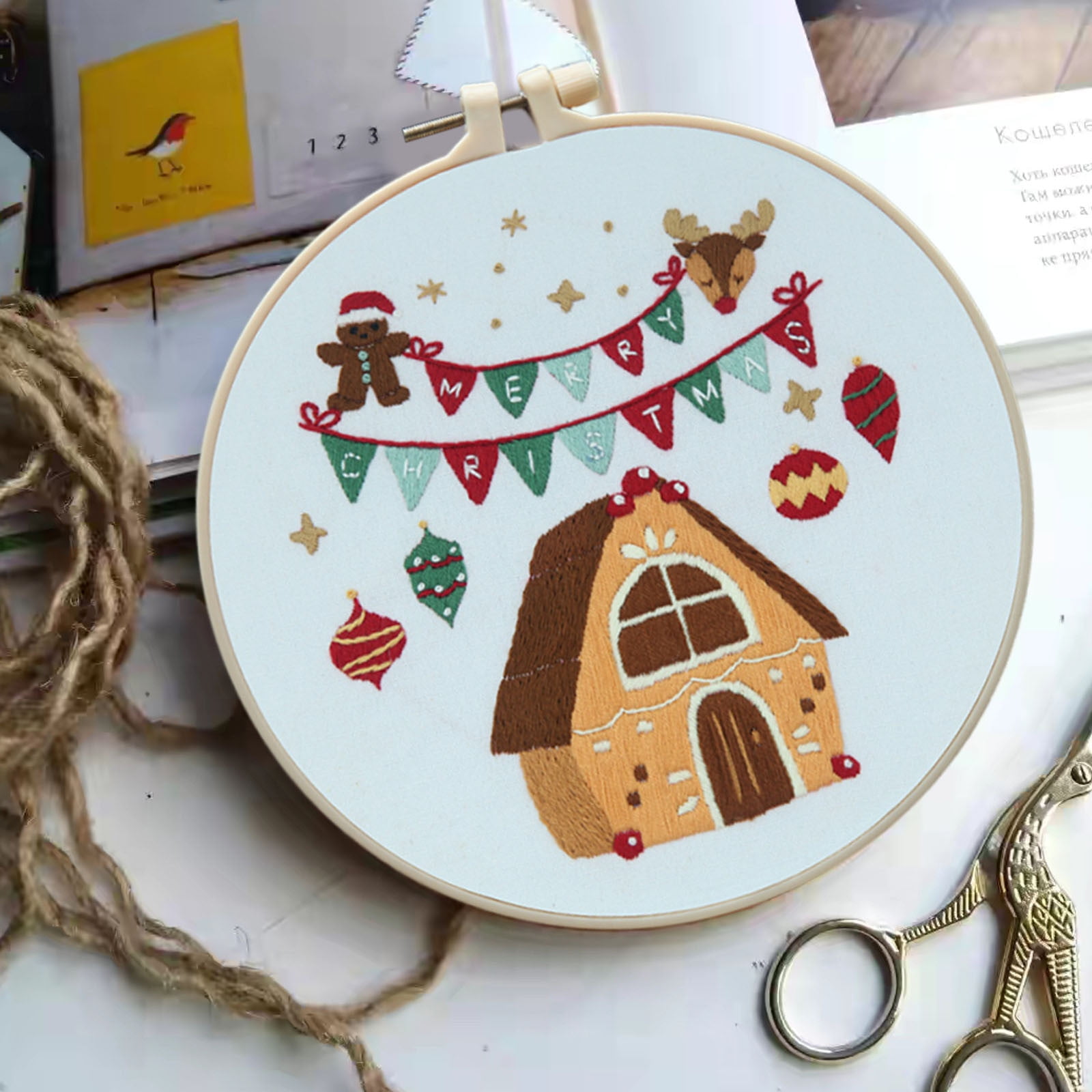 Lilgiuy 2025 New Christmas Embroidery Kit with Imitation Embroidery ...