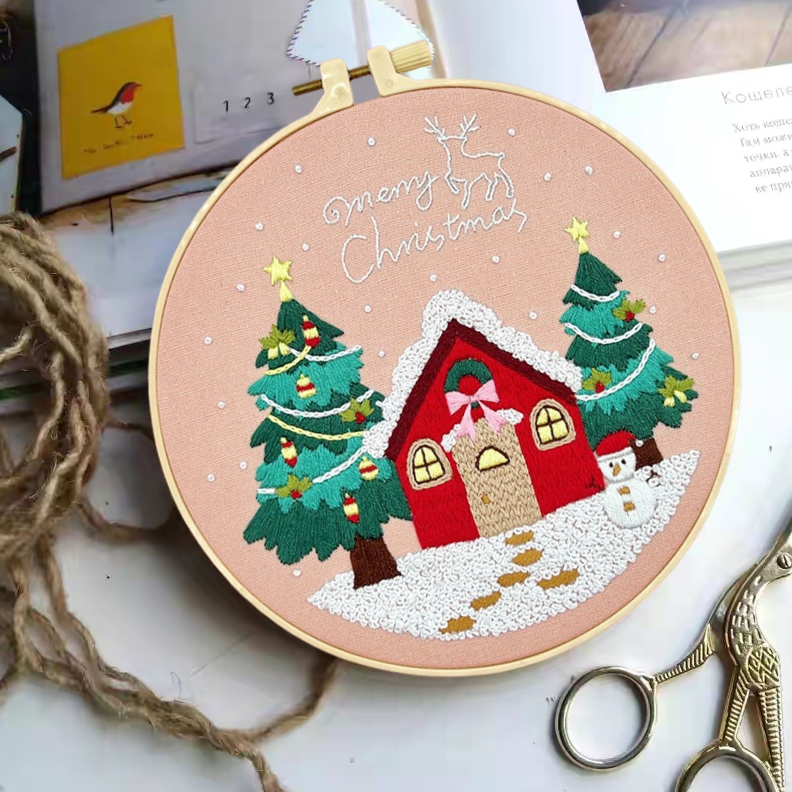 Lilgiuy 2025 New Christmas Embroidery Kit with Imitation Embroidery ...