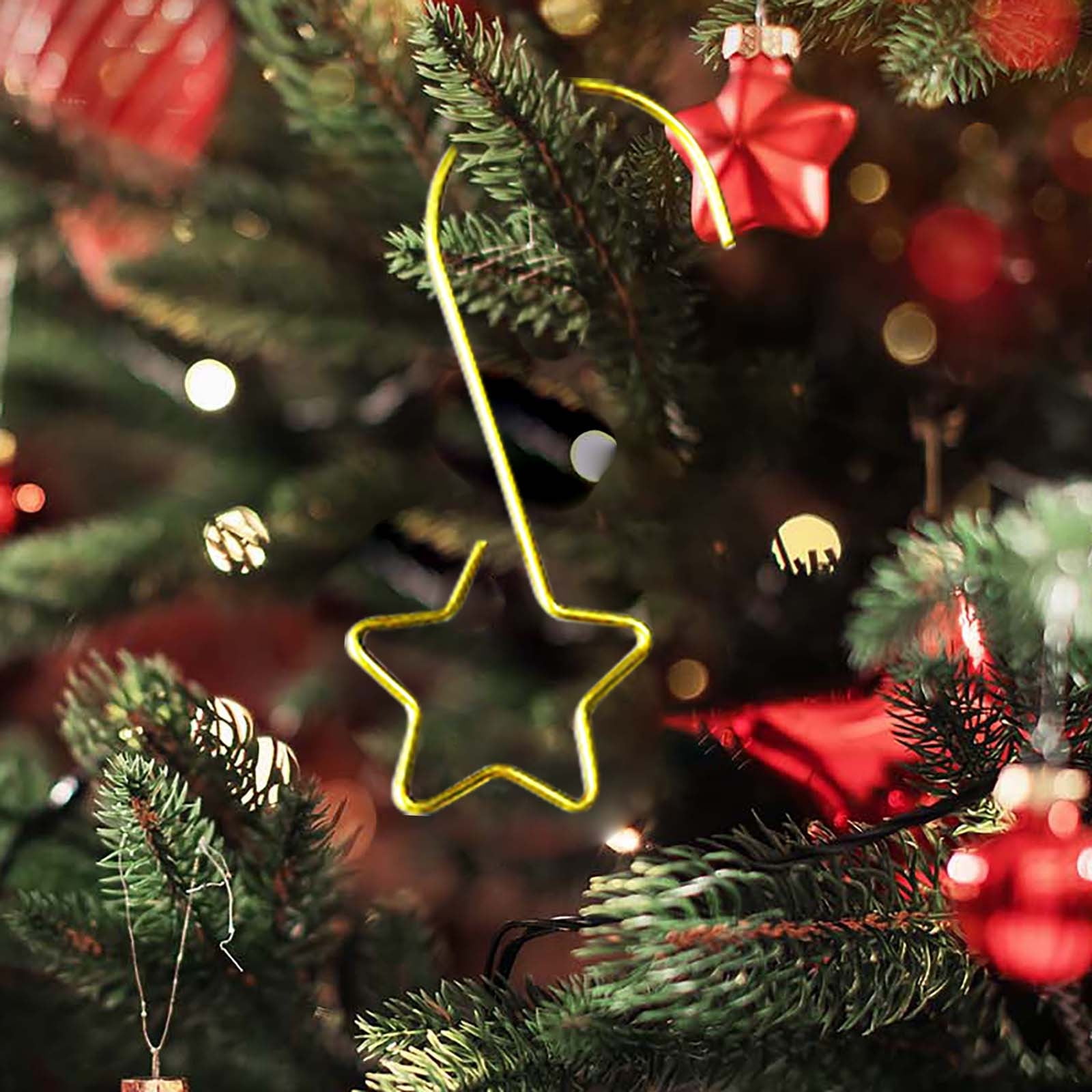 Lilgiuy 20PCS Star Shaped Ornament Hooks for Hanging Christmas Tree ...