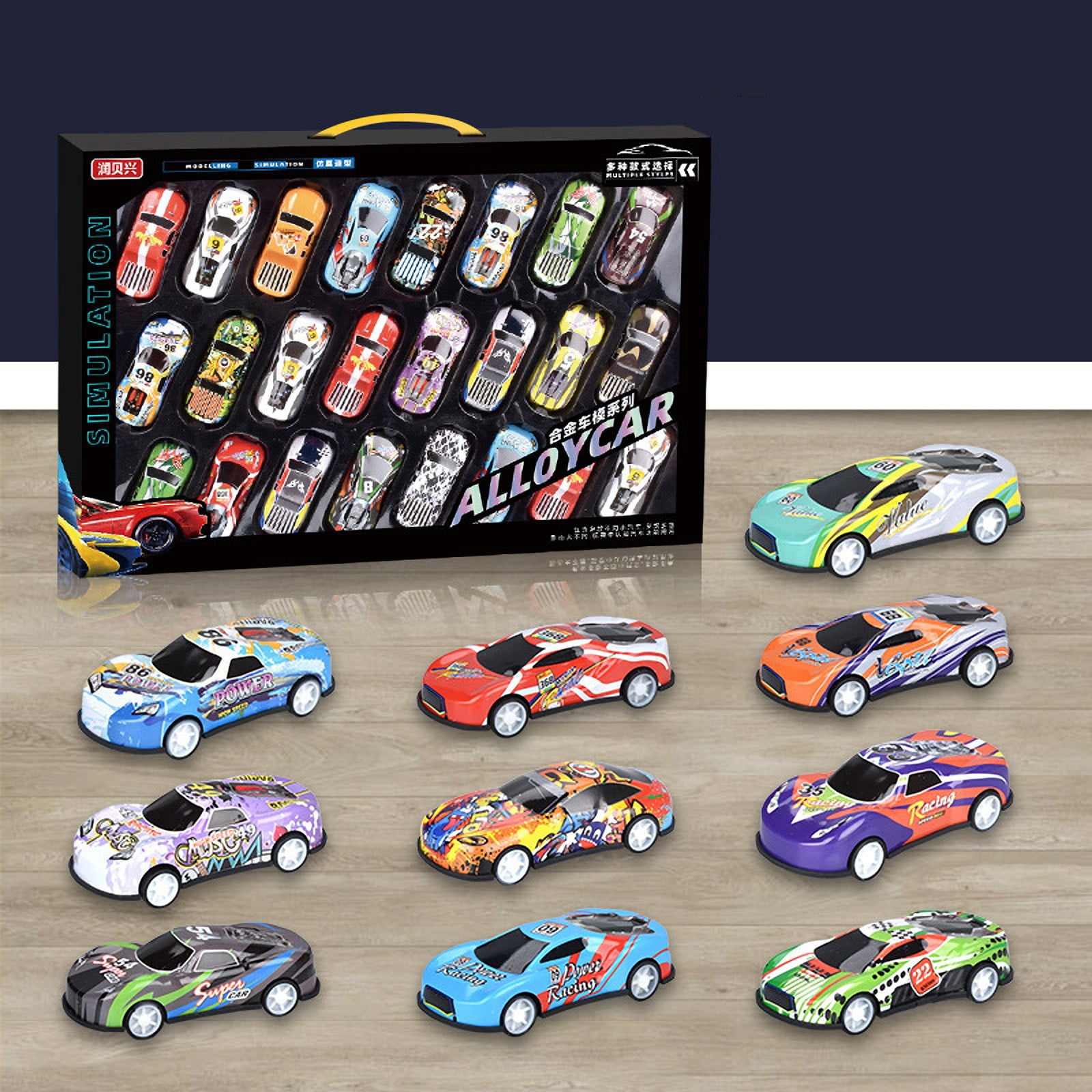 Lilgiuy 24Pcs Mini Alloy Cars Set, Pull Back Racing Vehicles for Kids ...