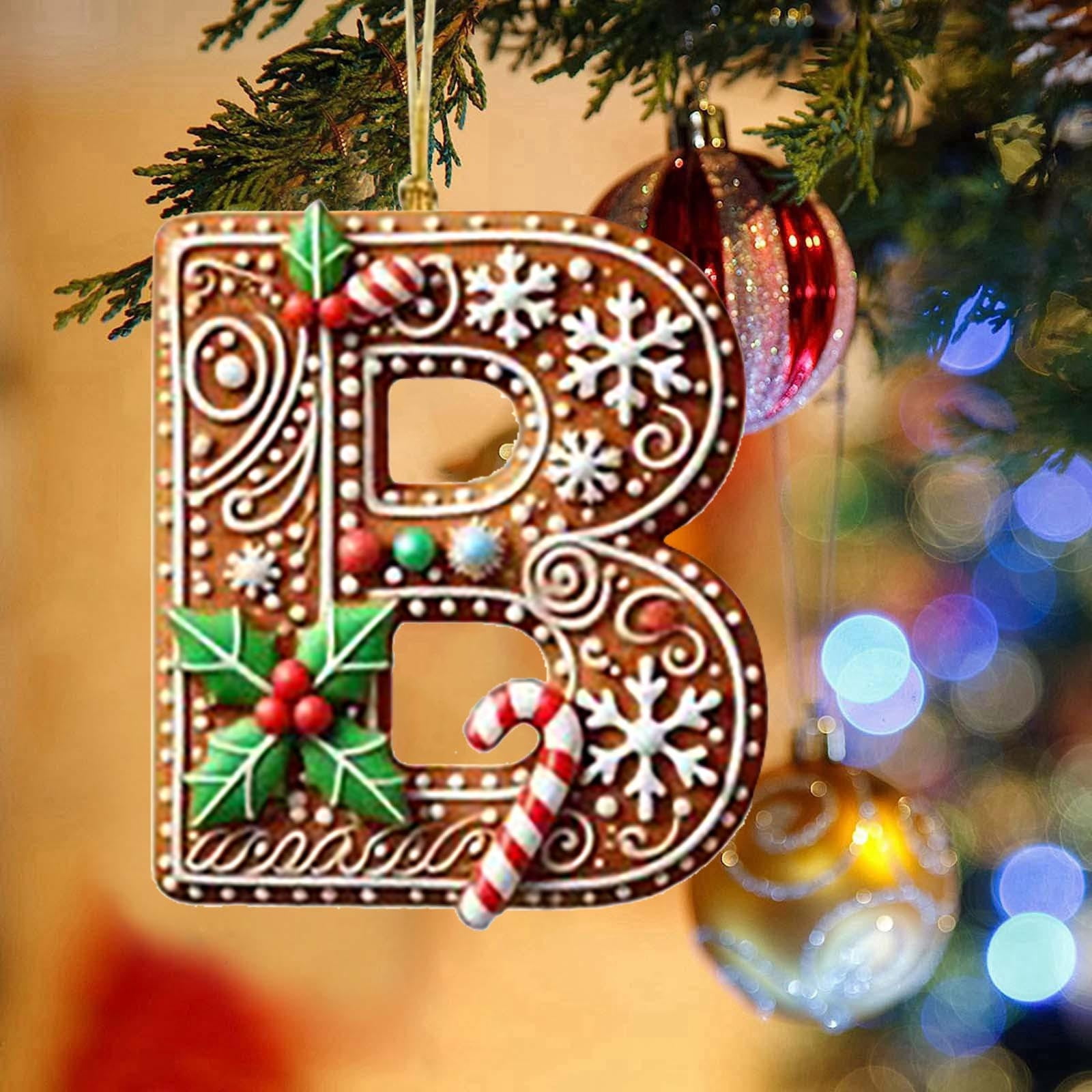 Honeeladyy 26 Letter Christmas Tree Hanging Pendant, Christmas Letters ...