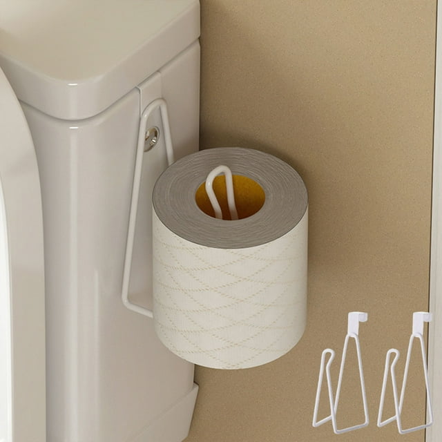 Lilgiuy 2pcs Toilet Paper Roll Holder For Bathroom Tissue Metal Hook