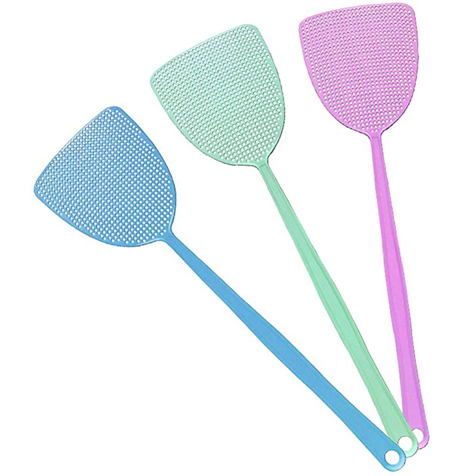 Lilgiuy 3Piece Plastic Fly Swatter with Long Handle for Indoor and ...
