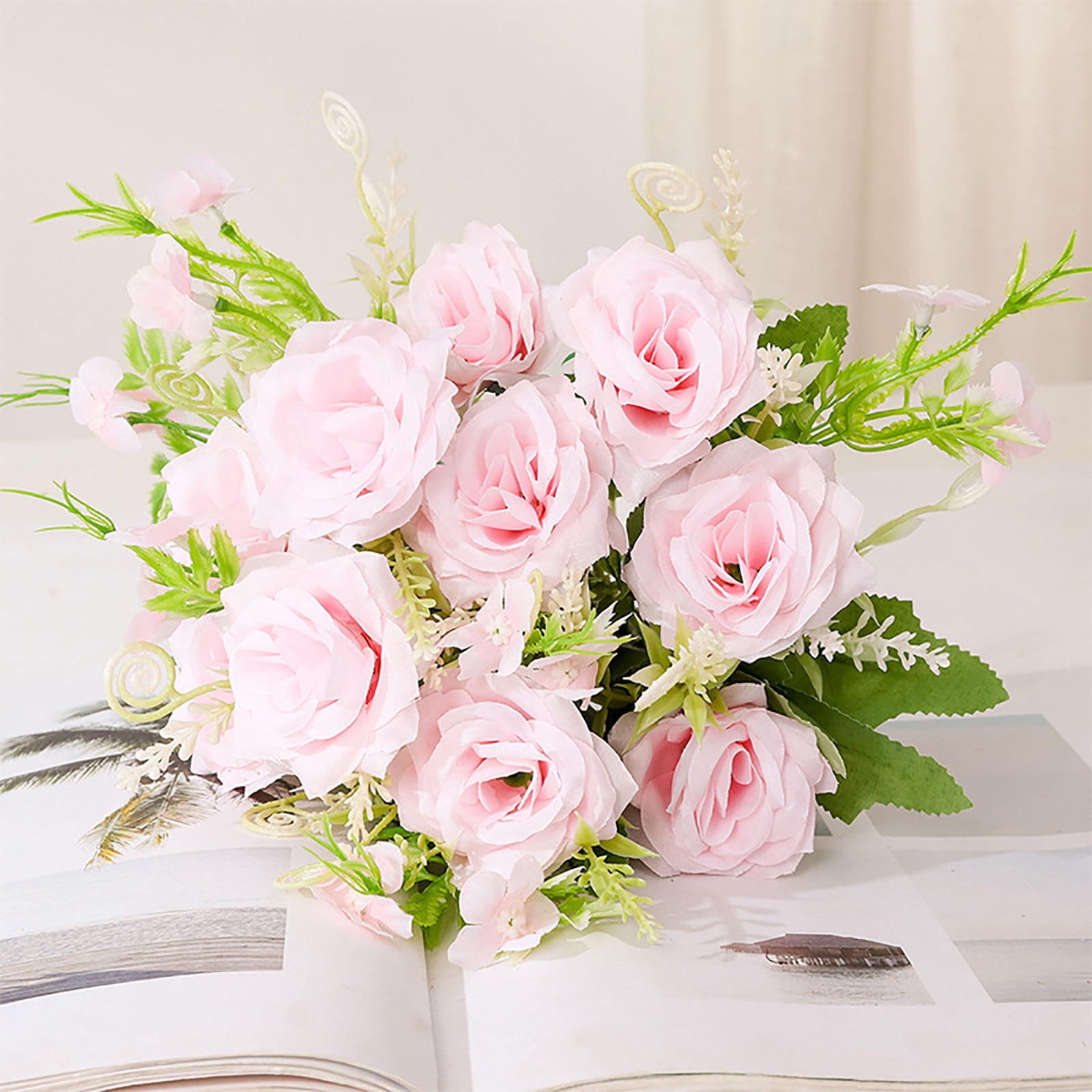 Lilgiuy Artificial Roses Flower, Realistic Long Stem Fake Simulation ...