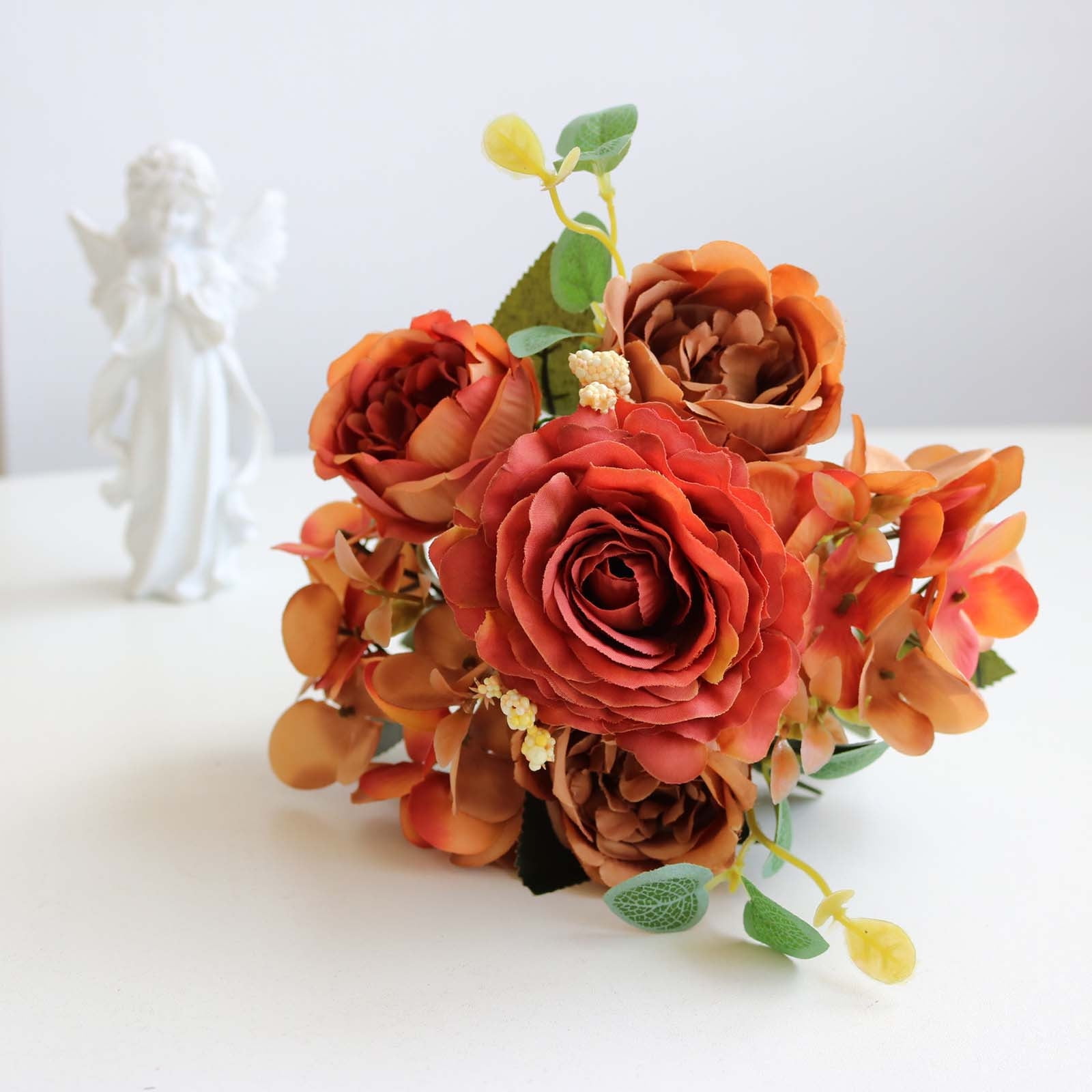 Lilgiuy Artificial Silk Ranunculus Flower Realistic Fake Rose with ...