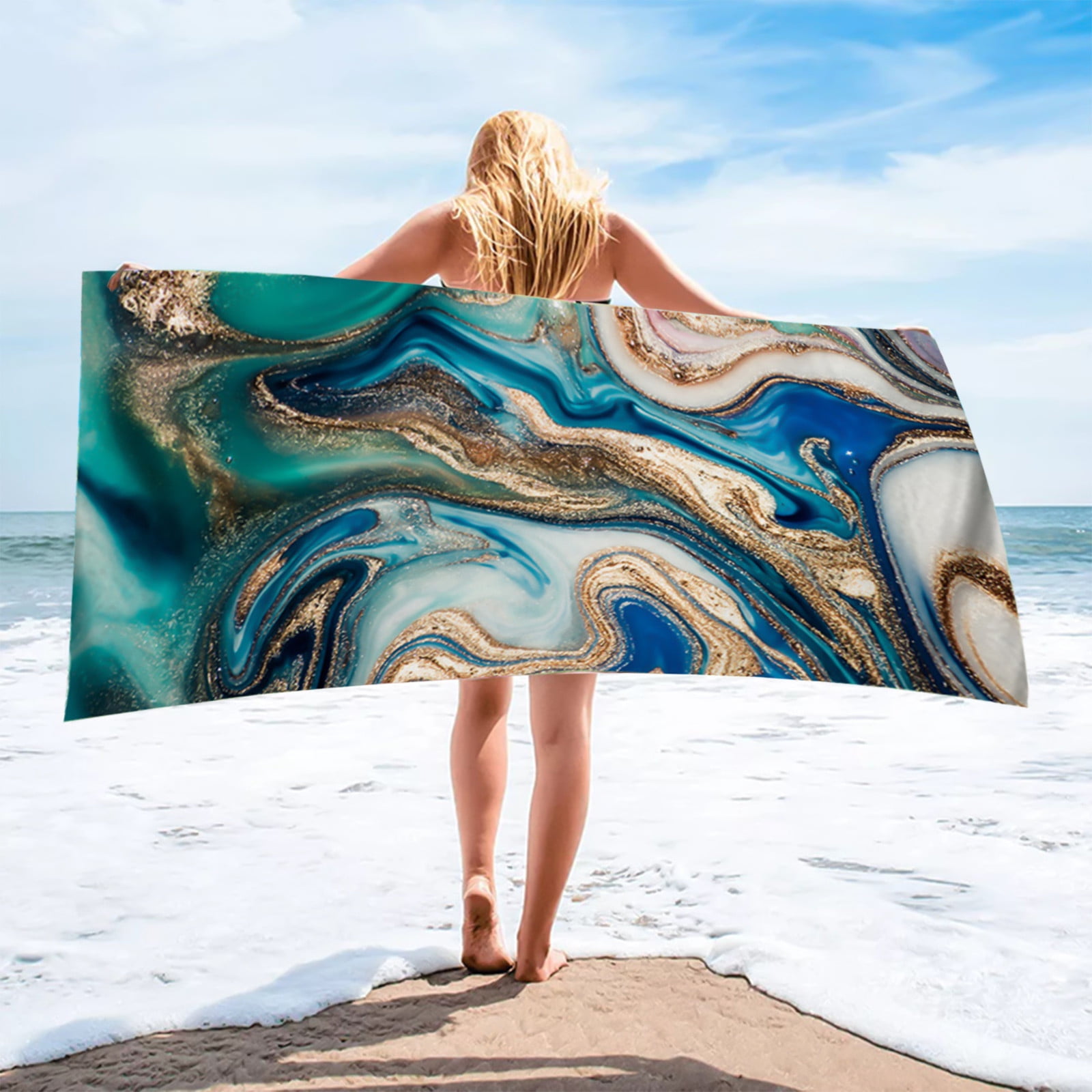 Lilgiuy Beach Ocean Towels Sea Summer Hand Towel Blue Sky Bath Towel ...