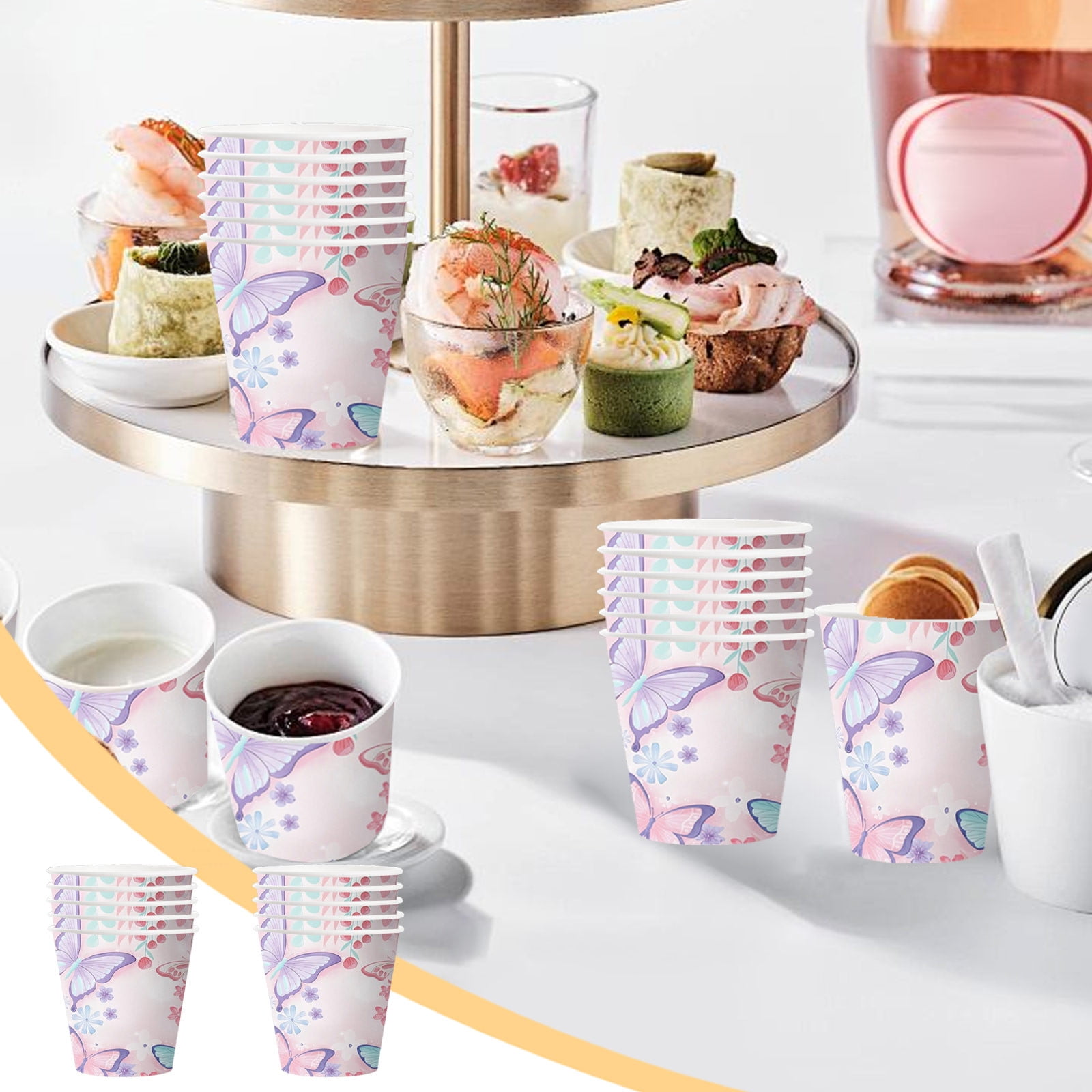 Lilgiuy Butterfly Birthday Party Supplies 10pcs Tableware Cups ...