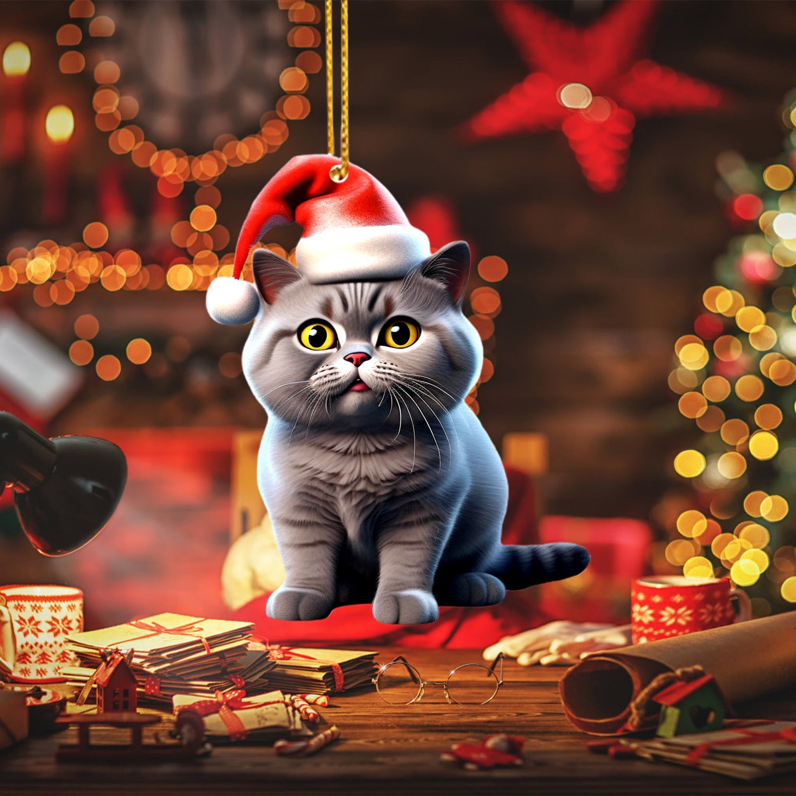 Lilgiuy Cat Ornament, Personalized Pet Cat Ornament, Personalized Cat ...