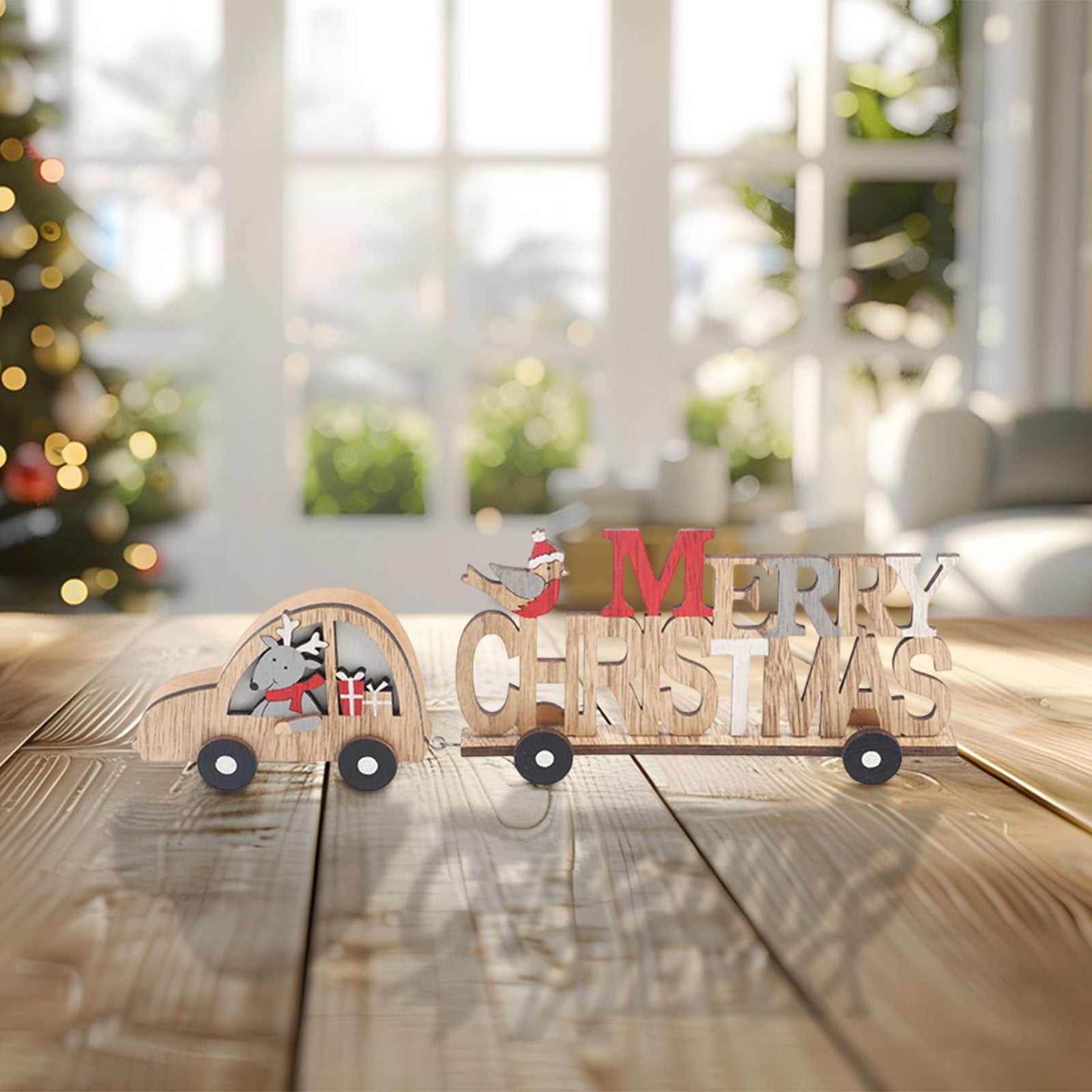 Lilgiuy Christmas Decoration Wood Table Centerpieces Sign Winter ...