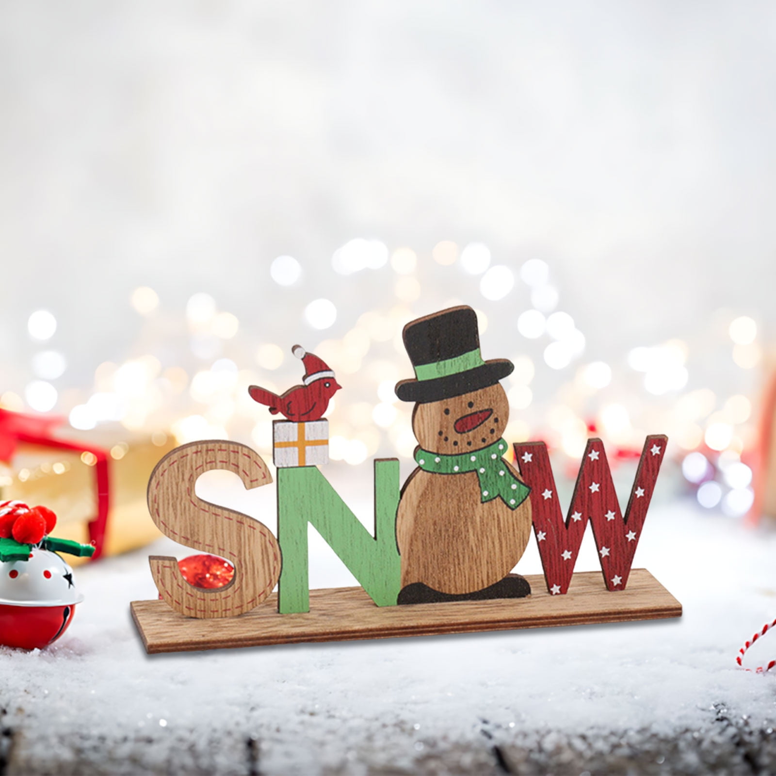 Lilgiuy Christmas Decoration Wood Table Centerpieces Sign Winter ...