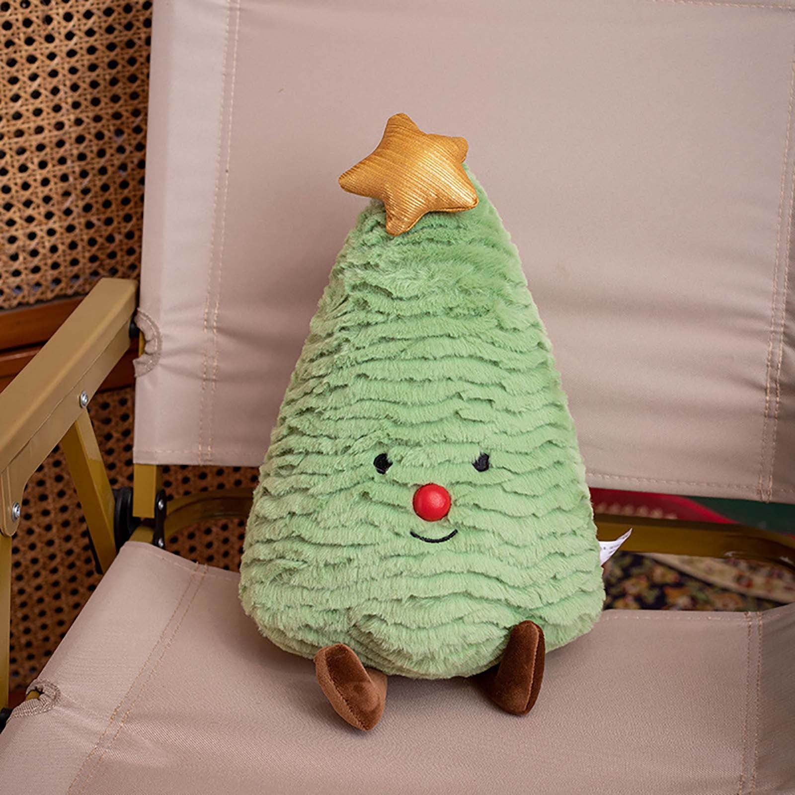 Lilgiuy Christmas Tree Pillow Cute Tree Shaped Hugging Pillow Stuffed ...