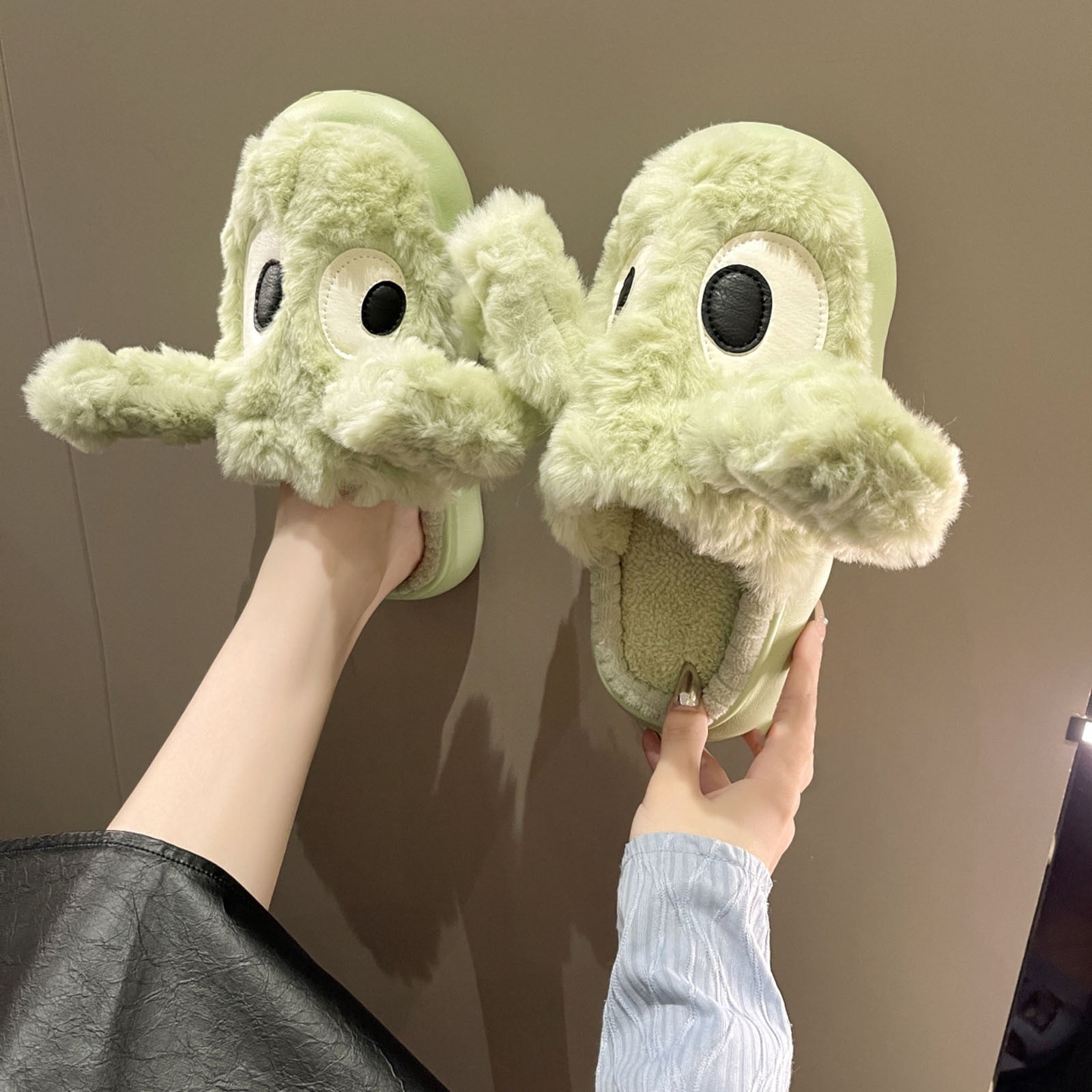 Lilgiuy Cute Slippers for Women Fashion Solid Color Animal Slippers ...