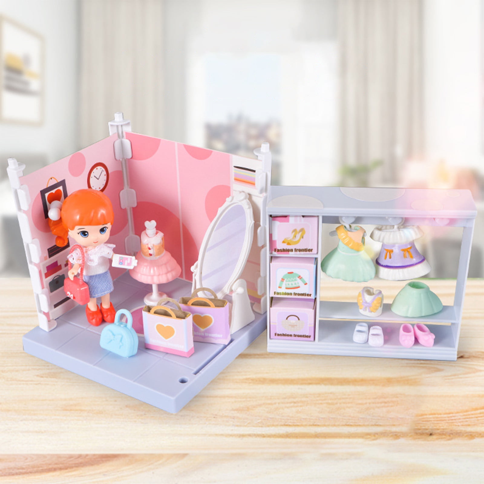 Lilgiuy Dollhouse Miniature with Furniture Kit, DIY 3D Plastic DIY ...