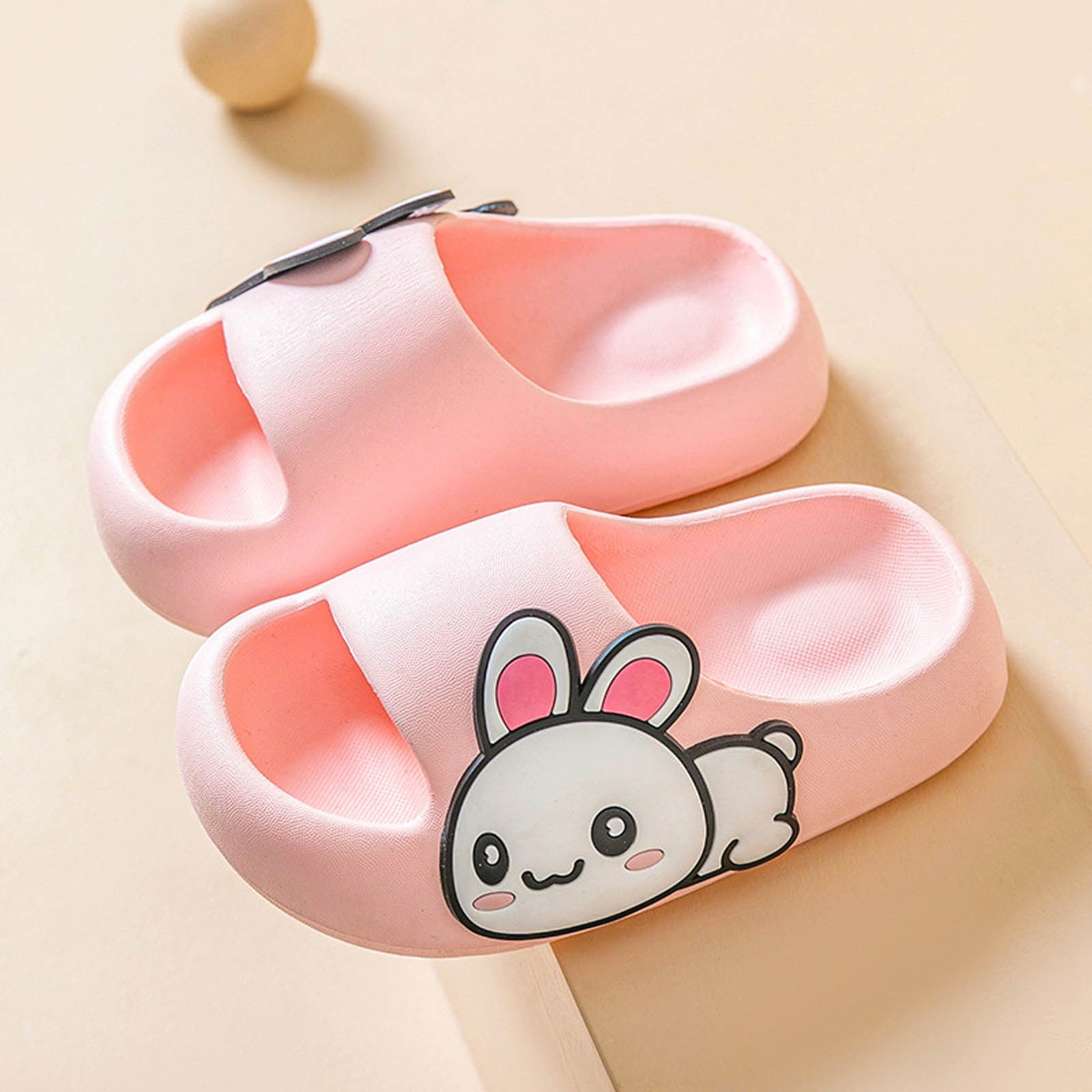 Lilgiuy Fashion Saving Little Girls Slide Sandals with Rabbit Printed ...
