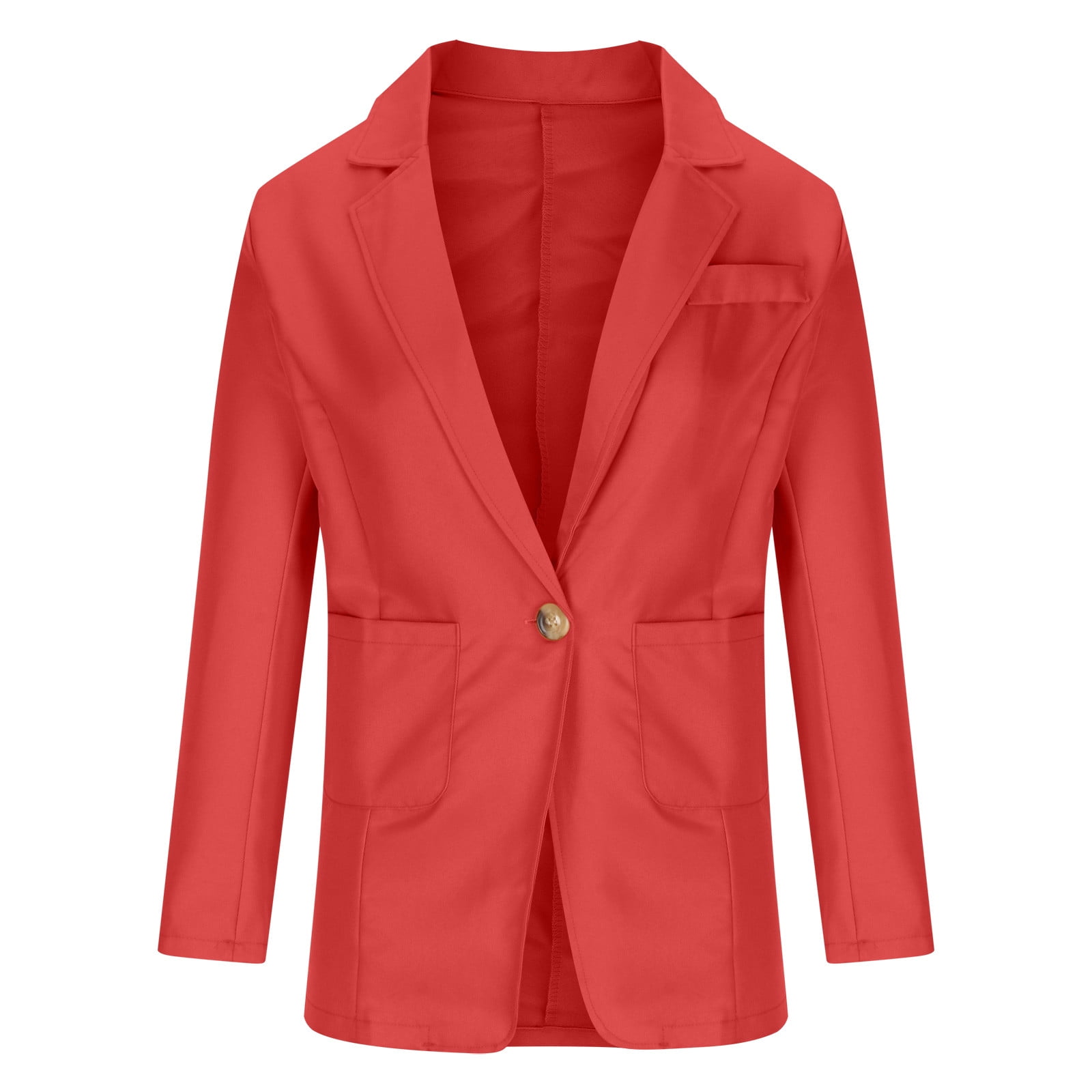 Lilgiuy Fashion Womens Pocket Coat Jacket Solid Sleeve Outerwear Tops ...