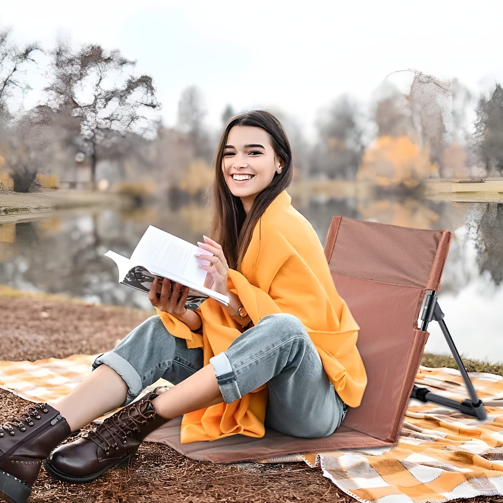 Lilgiuy Foldable Pool Chairs Portable Poolside Seat for Edge of Pool ...