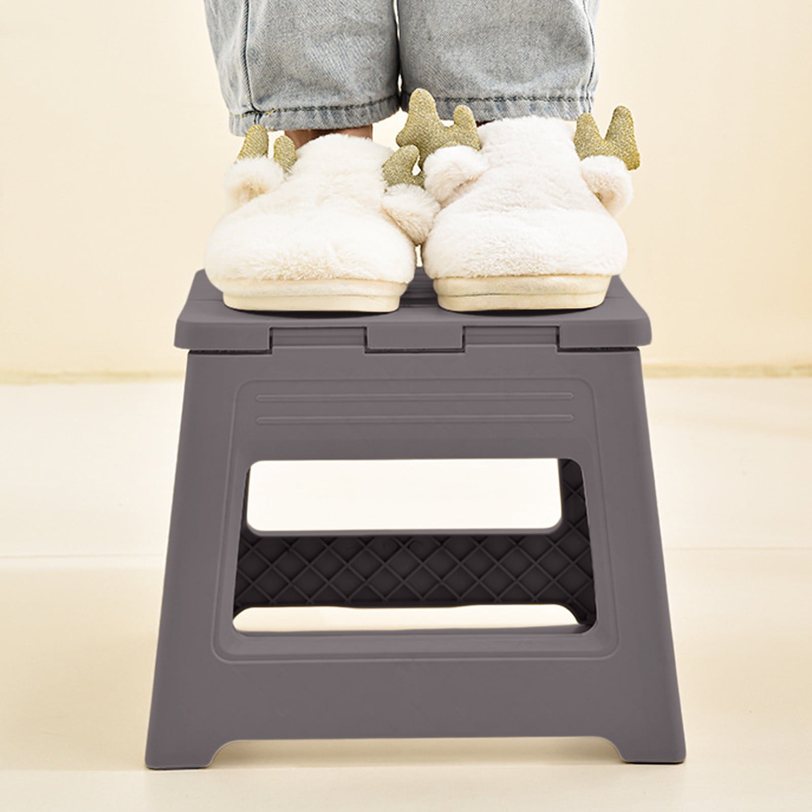 Lilgiuy Folding Step Stool Lightweight Plastic Step Stool, Portable ...