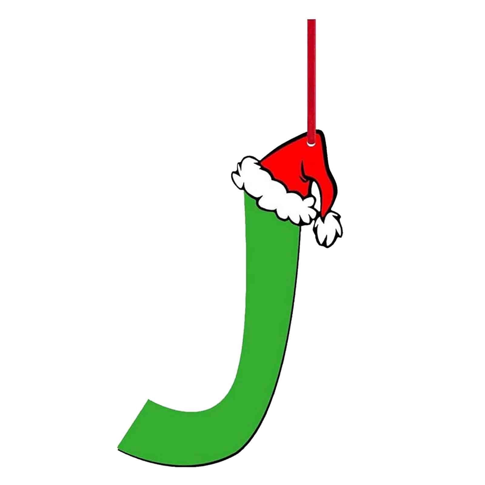 Lilgiuy Green Christmas Ornments Small Hat 26 Personalized Letter Tree ...