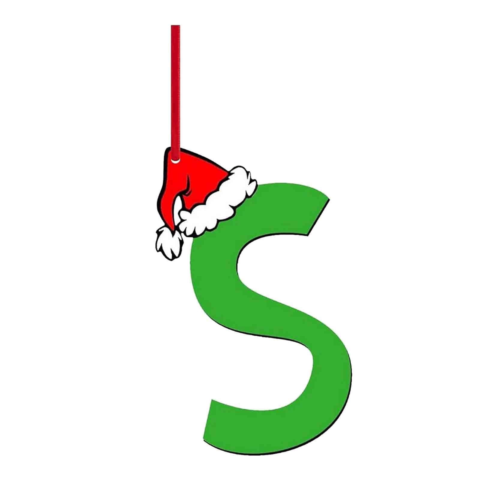 Lilgiuy Green Christmas Ornments Small Hat 26 Personalized Letter Tree ...